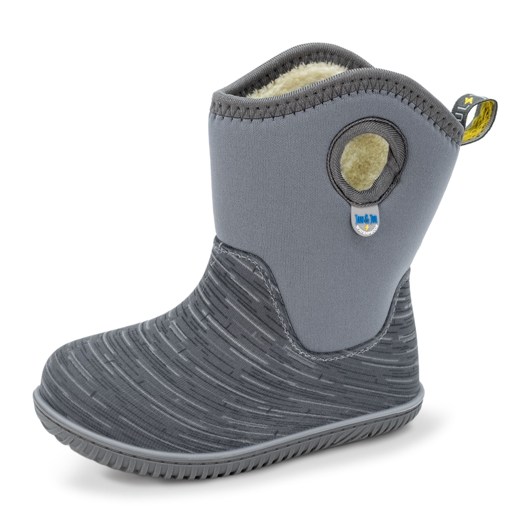 JAN & JUL Kids Waterproof Winter Boots Machine Washable (Grey Birch ...