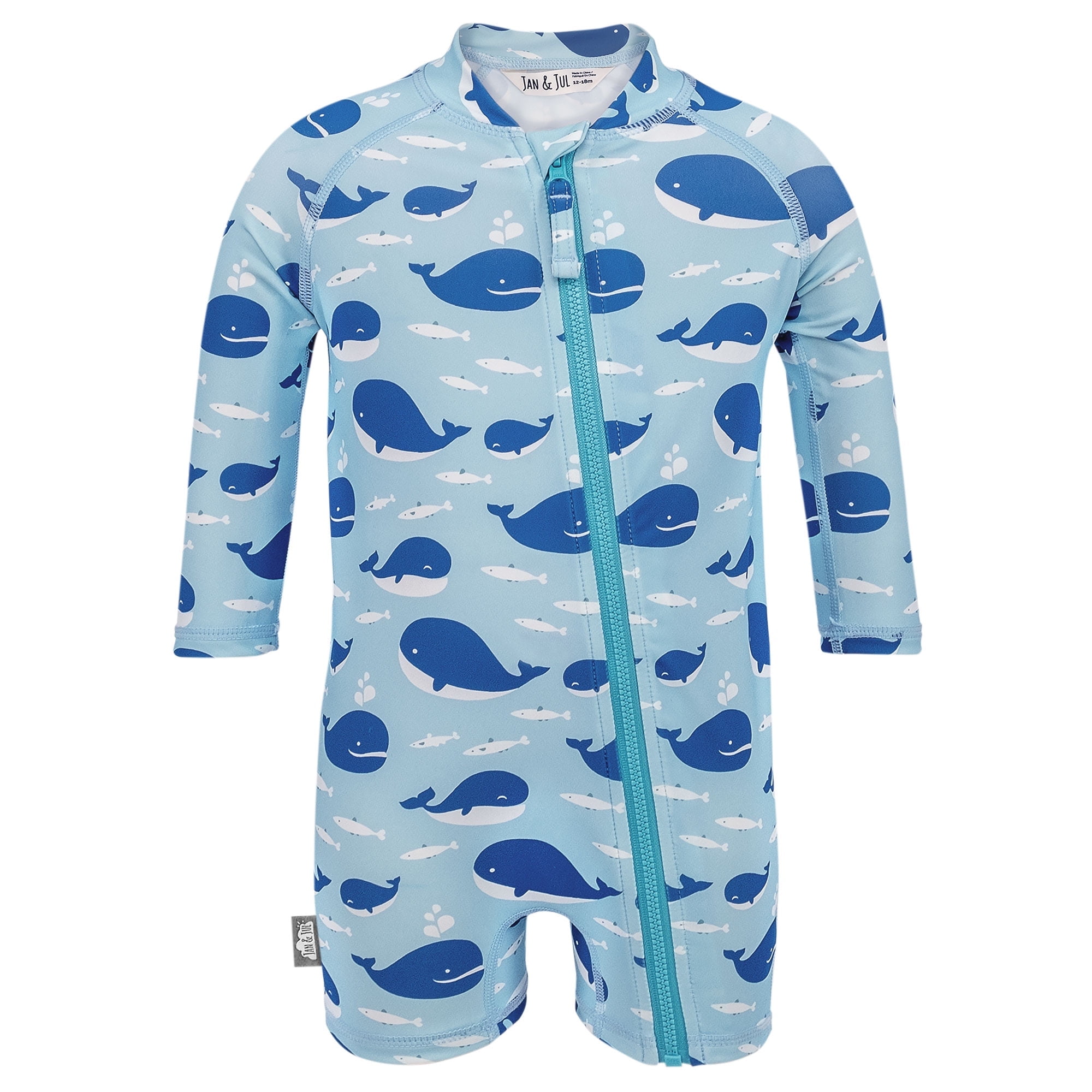 JAN & JUL Quick-dry Long Sleeve Baby Boy Jumpsuit, UPF 50+ (12-18m, Blue Whale) - Walmart.com