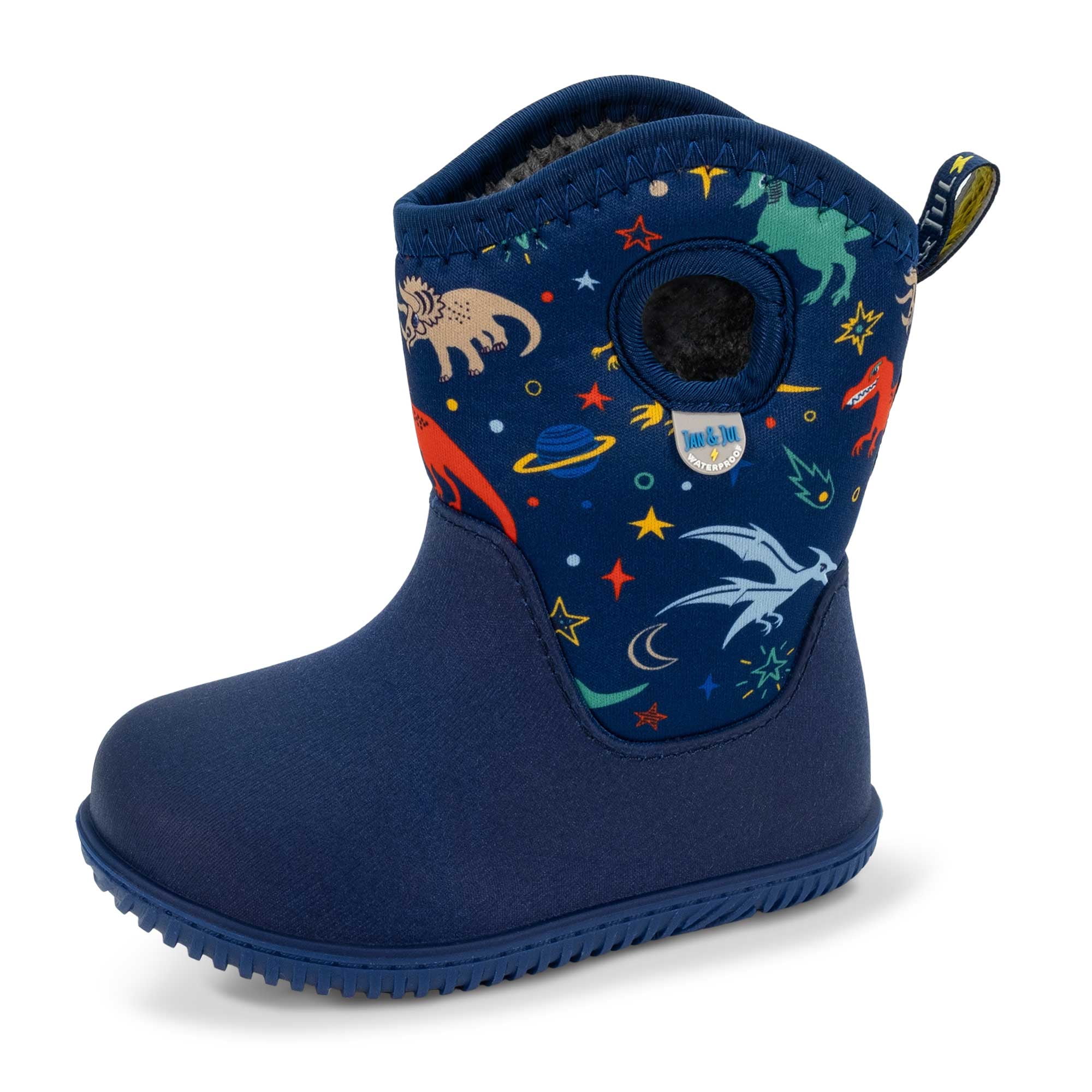 JAN & JUL Toddler Fleece-Lined Waterproof Winter Boots (Space Dinos ...