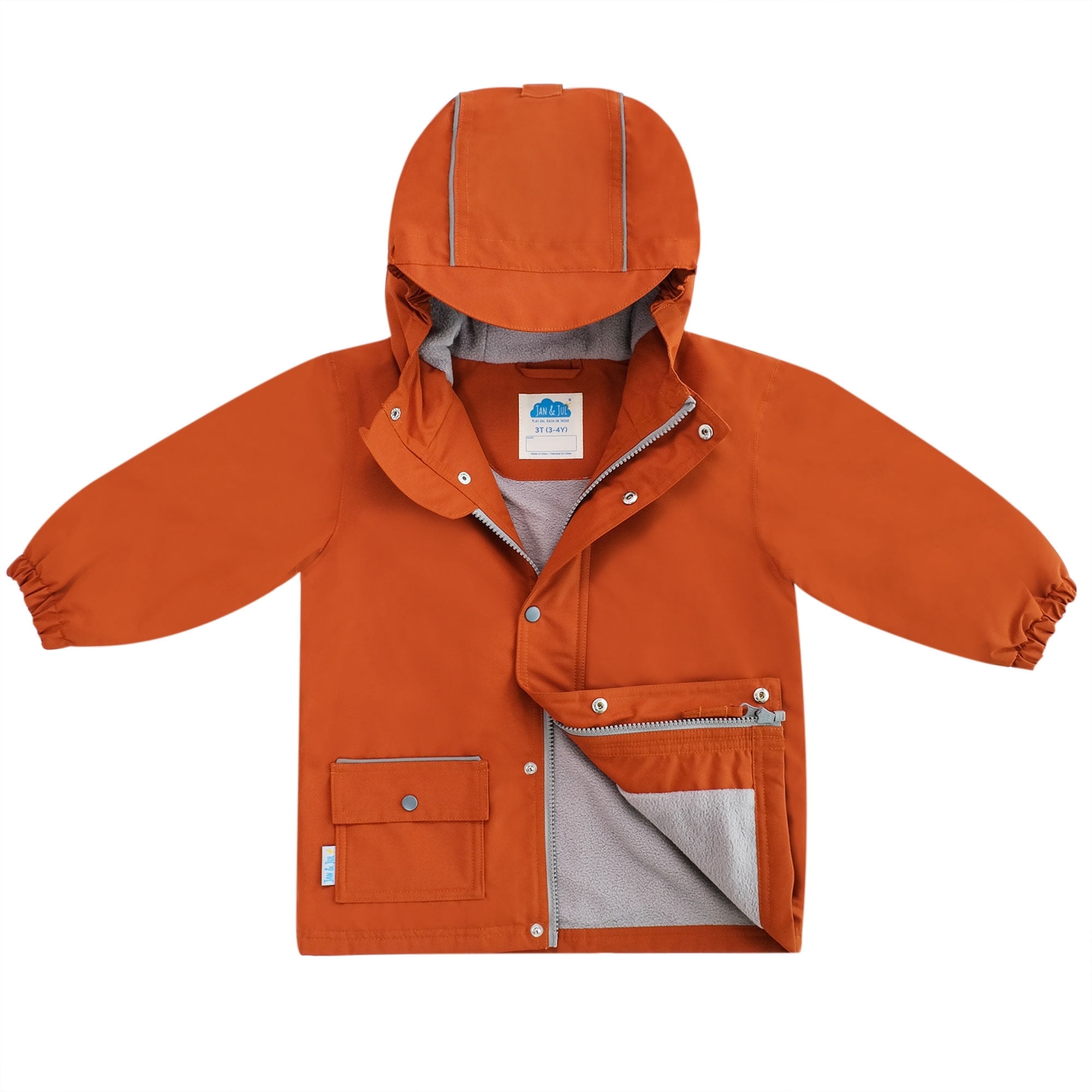 JAN & JUL Waterproof Rain Jacket with Fleece-Lining, Raincoat for Boys ...
