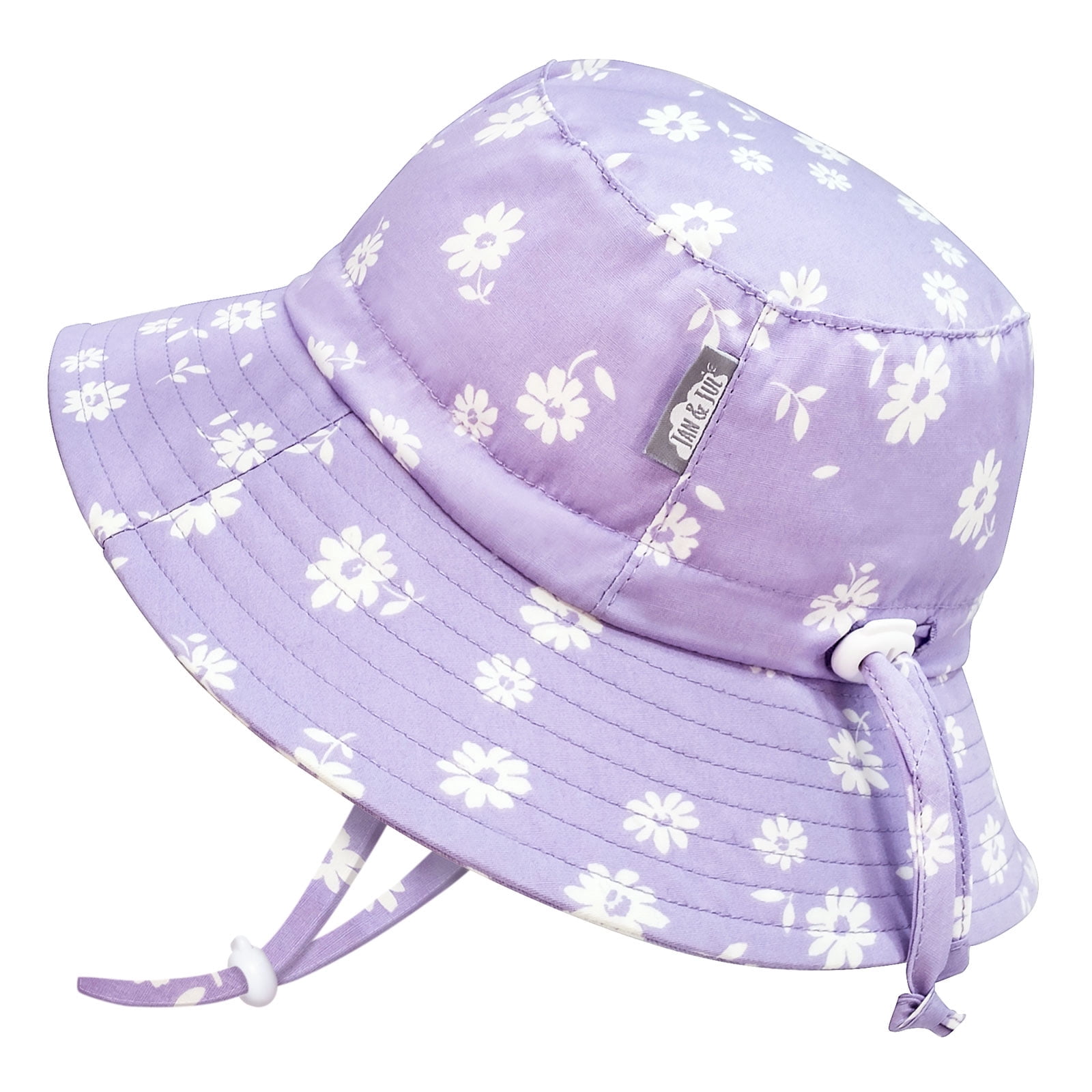 JAN & JUL Wide Brim Summer Bucket Hat for Girls Cotton (L: 2-5T, Purple ...