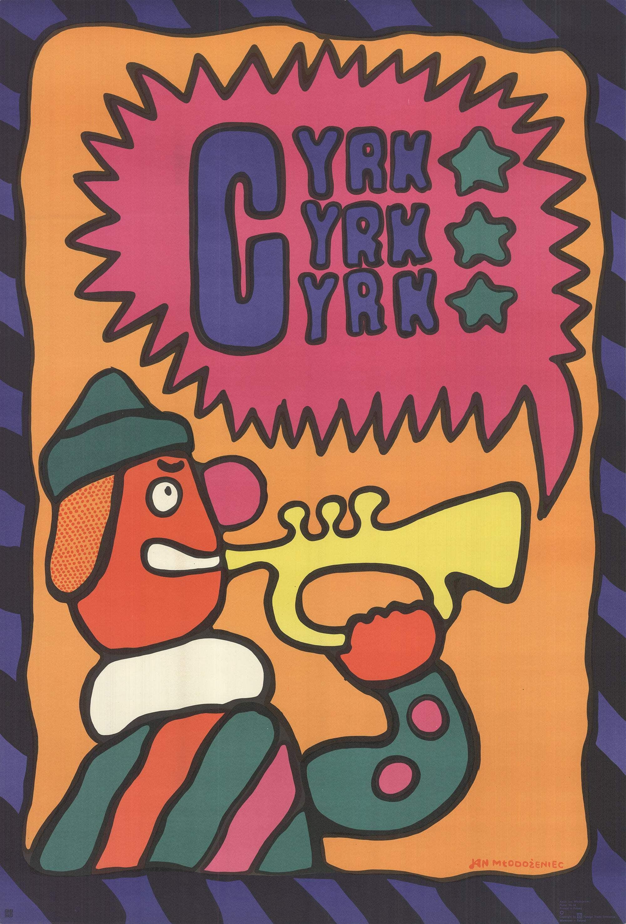 JAN MTODOZENIEC Cyrk Clown with Trumpet, 1969 - Walmart.com