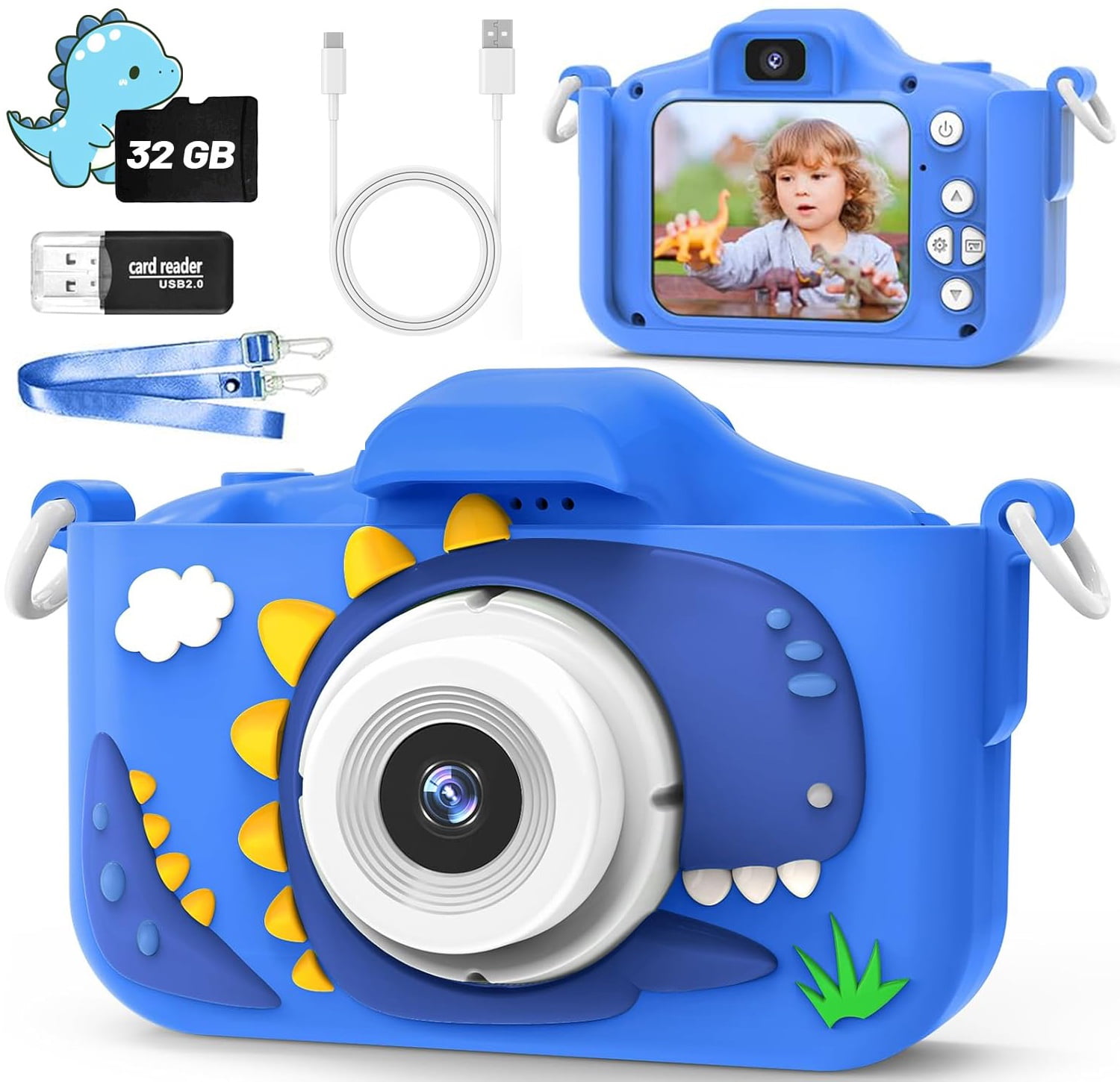 Soda Candy Kids Camera Toddler Digital Cameras with Soft Dinosaur ...