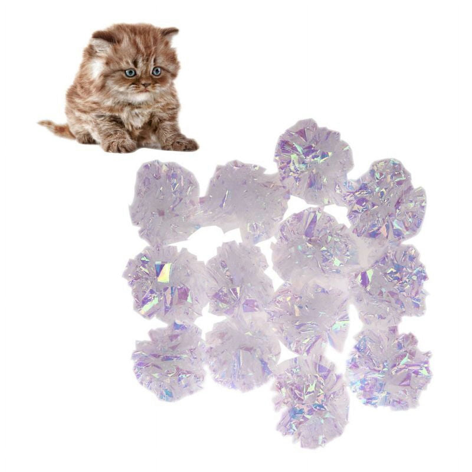 JANDEL 24 Piece Set White Color Paper Sparkle Balls Cat's Favorite Toy ...