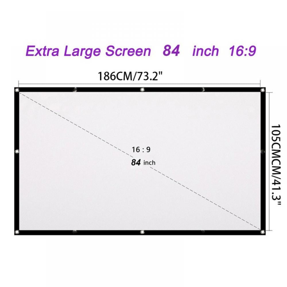 JANDEL 60/72/84/100/120/150 inch Projection Screen 16:9 HD Foldable ...