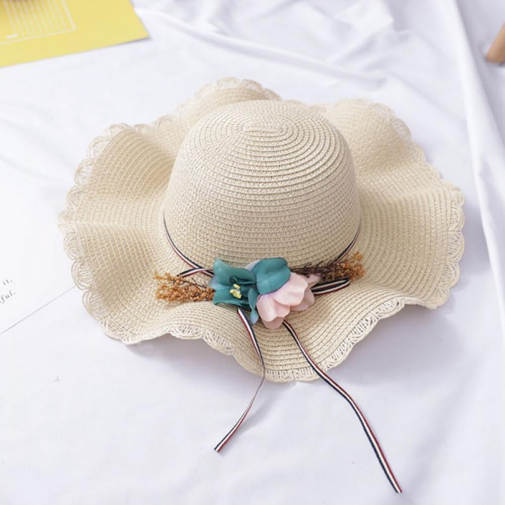 JANDEL Beach Hat, Travel Foldable Wide Brim Bowknot UV Protection ...