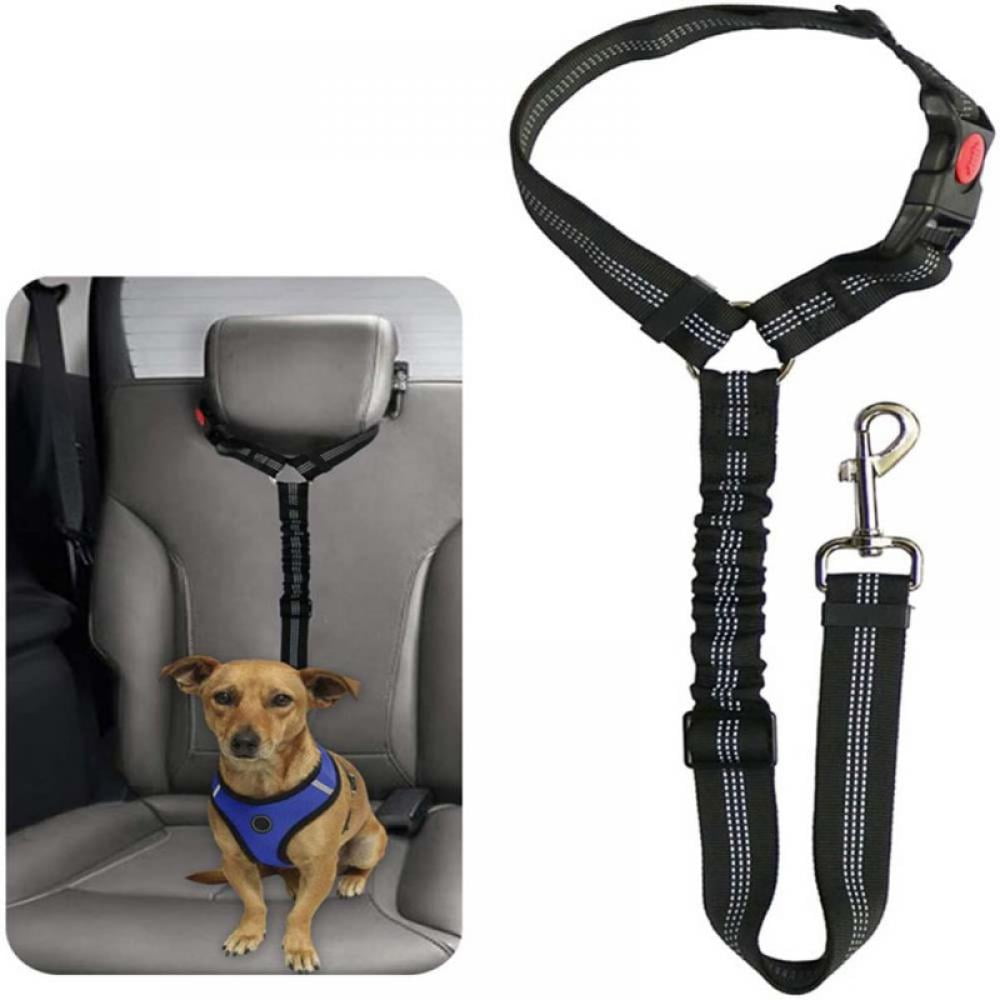 JANDEL Dog Cat Safety Seat Belt Strap Car Headrest Restraint Adjustable ...