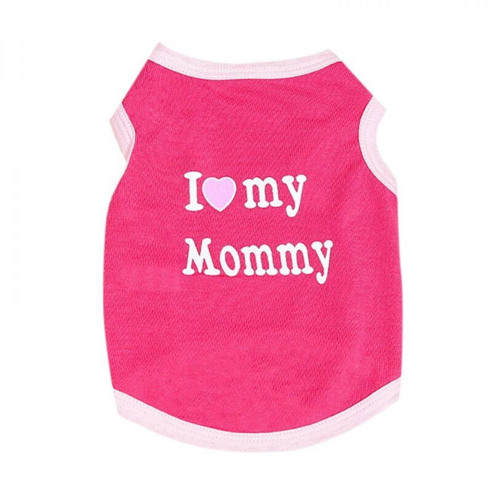 JANDEL Dog Shirts, I LOVE MOMMY, Dog T-Shirt Pet Basic Clothes Soft and ...