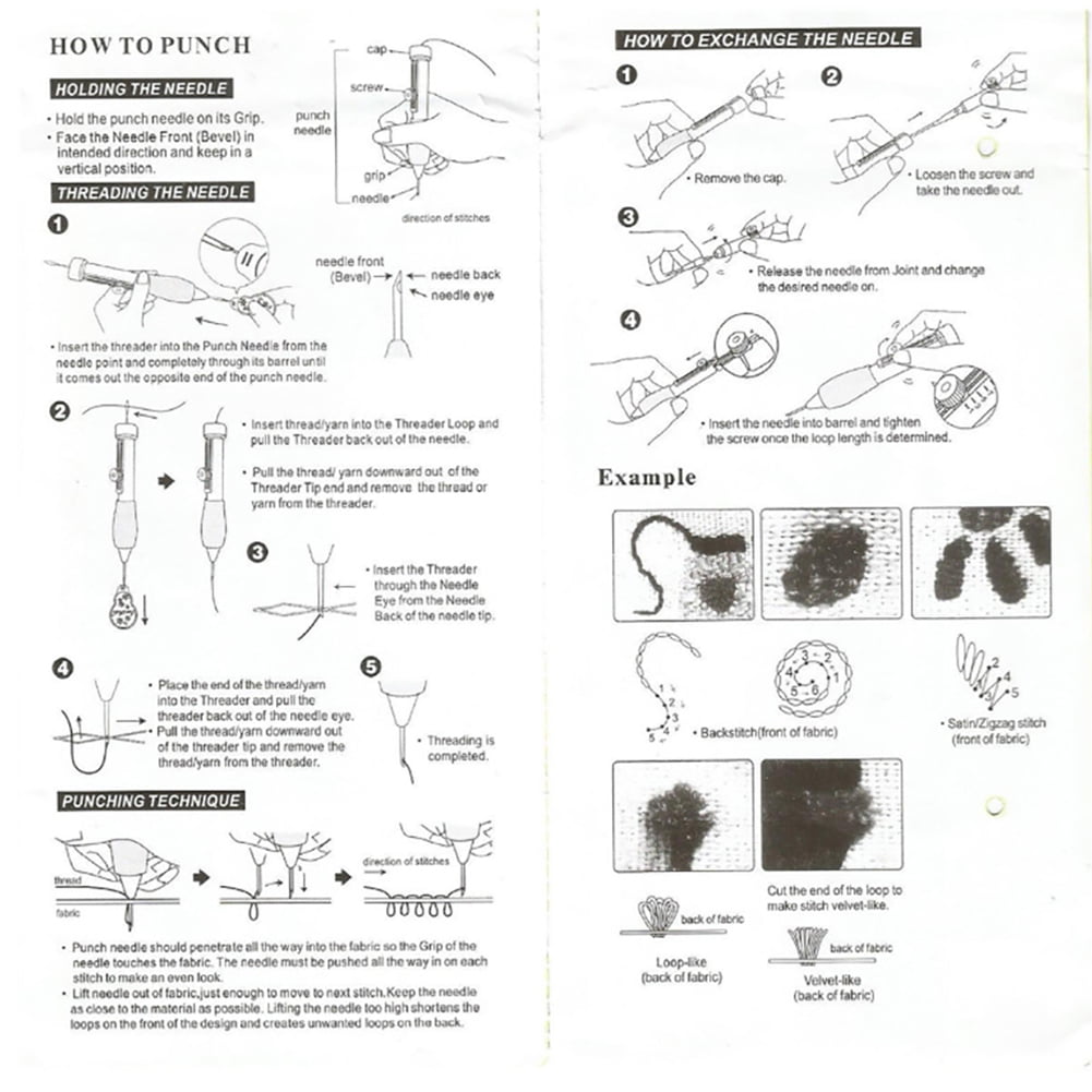 JANDEL Embroidery Stitching Punch Needle Embroidery Kit Craft Tool Set ...