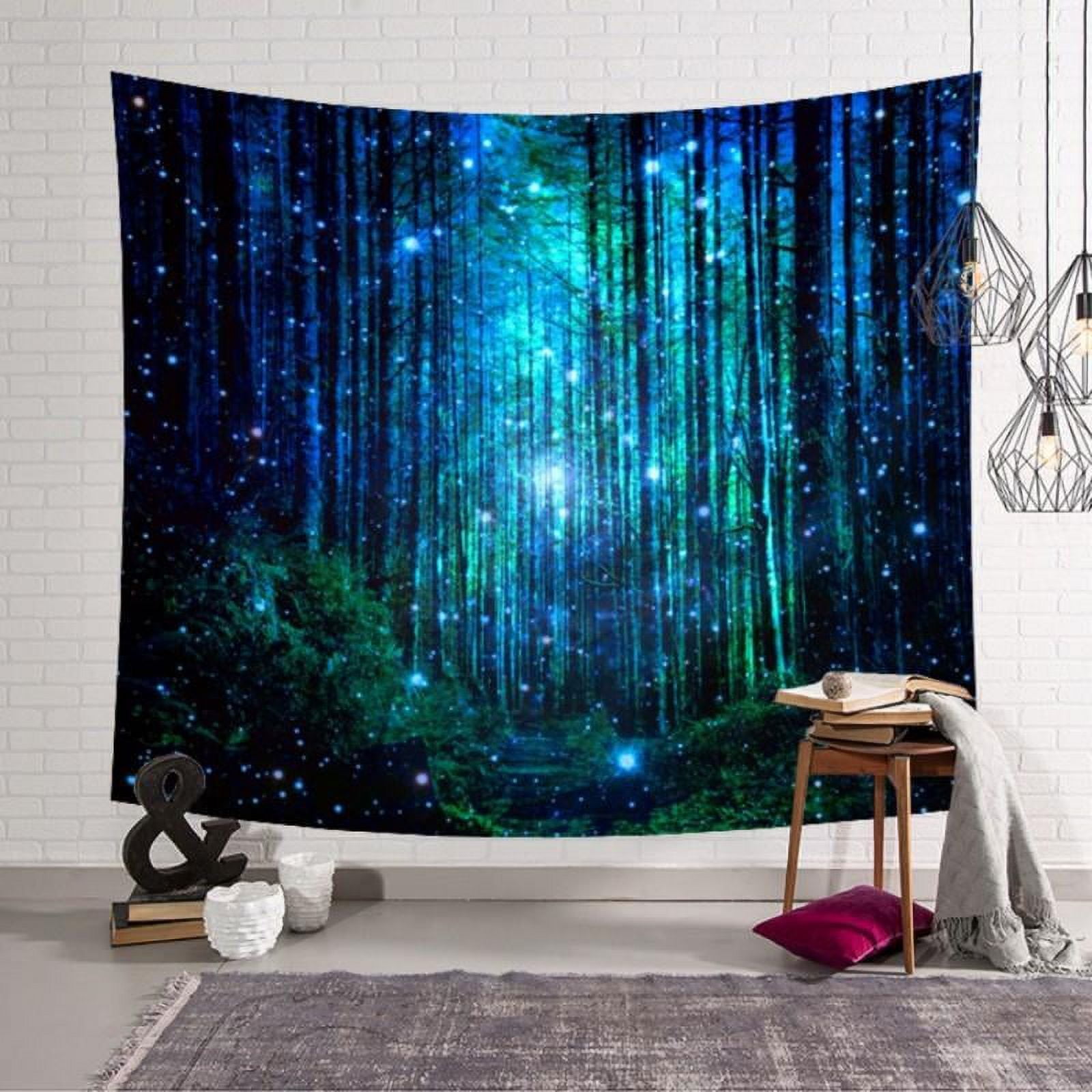 JANDEL Forest Starry Tapestry Starry Sky Tapestry Moon and Stars ...