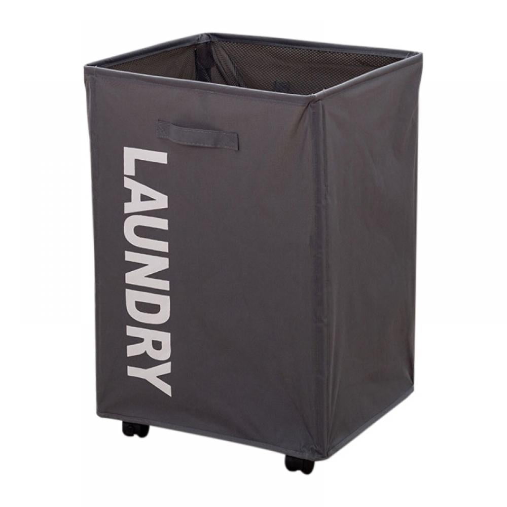JANDEL Laundry Cart Gray Clothes Hamper Mesh Cover Laundry Storage Cart ...