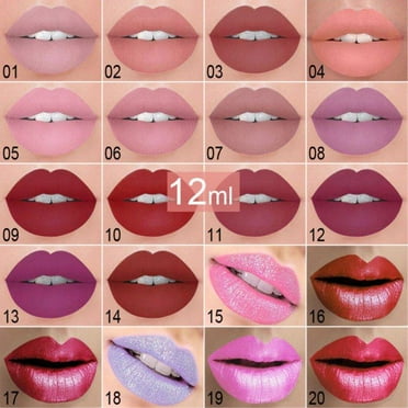 Waterproof Long Lasting Matte+Shimmer Lipstick Mental Beauty Lip Gloss ...