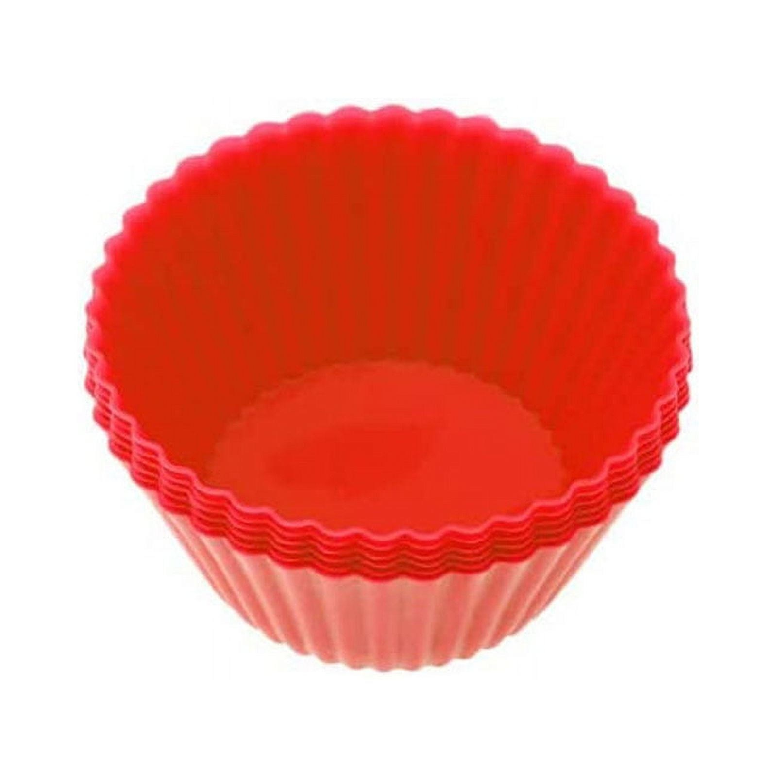 JANDEL Silicone Cupcake Muffin Baking Cups Liners 12 Pack Reusable Non ...