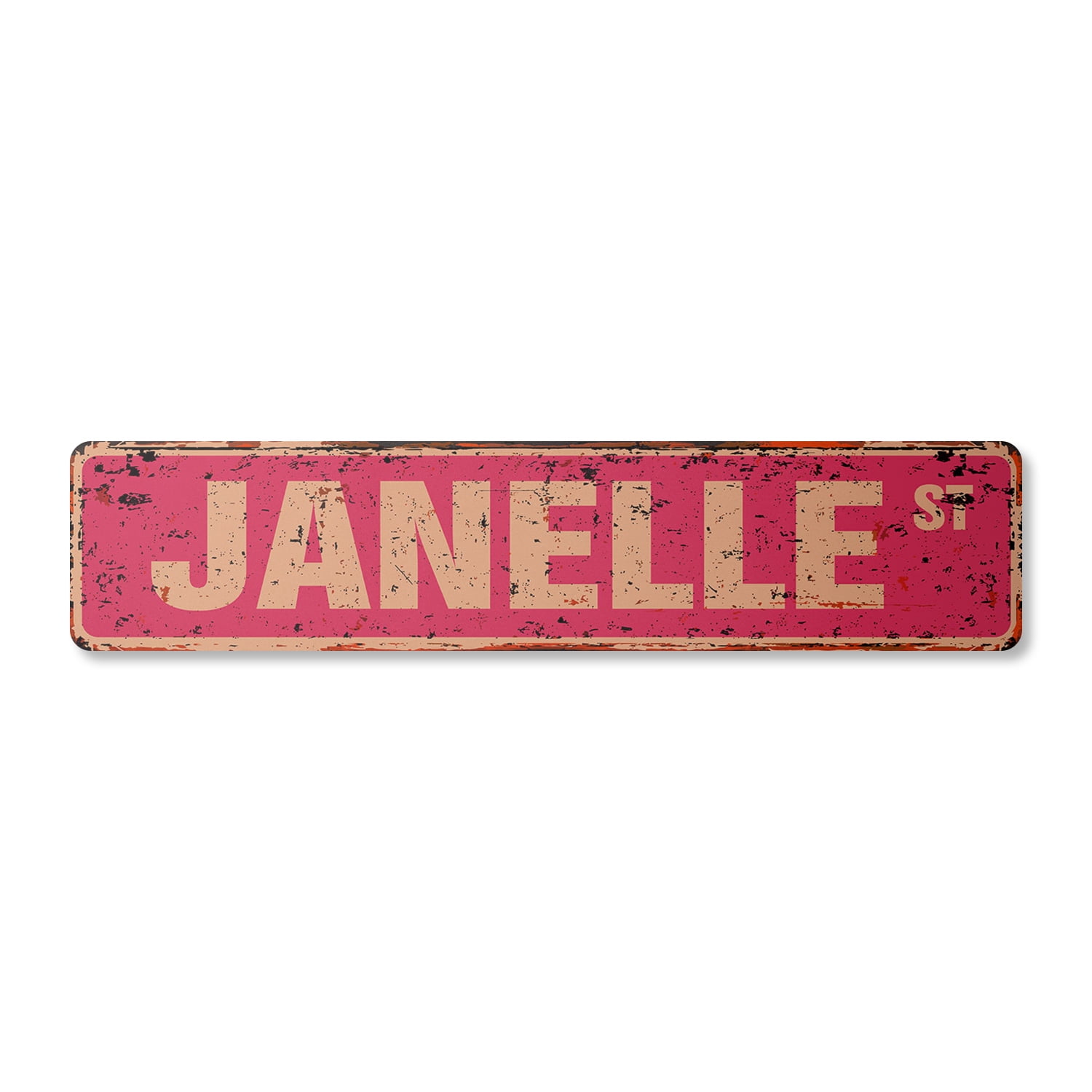 JANELLE Vintage Plastic Street Sign Childrens Name Room Sign | Indoor ...