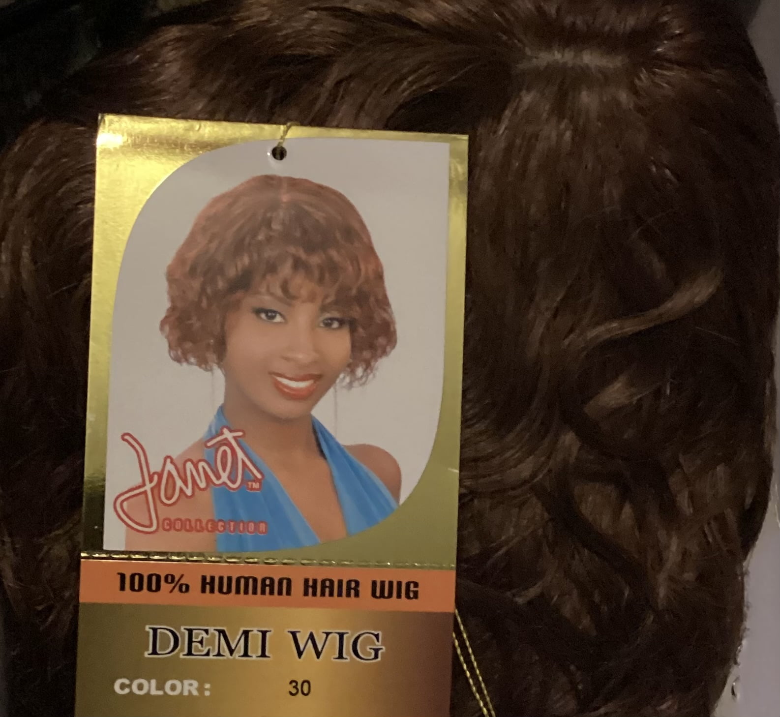 JANET COLLECTION 100% HUMAN HAIR WIG- STYLE: DEMI WIG / Color #30 ...