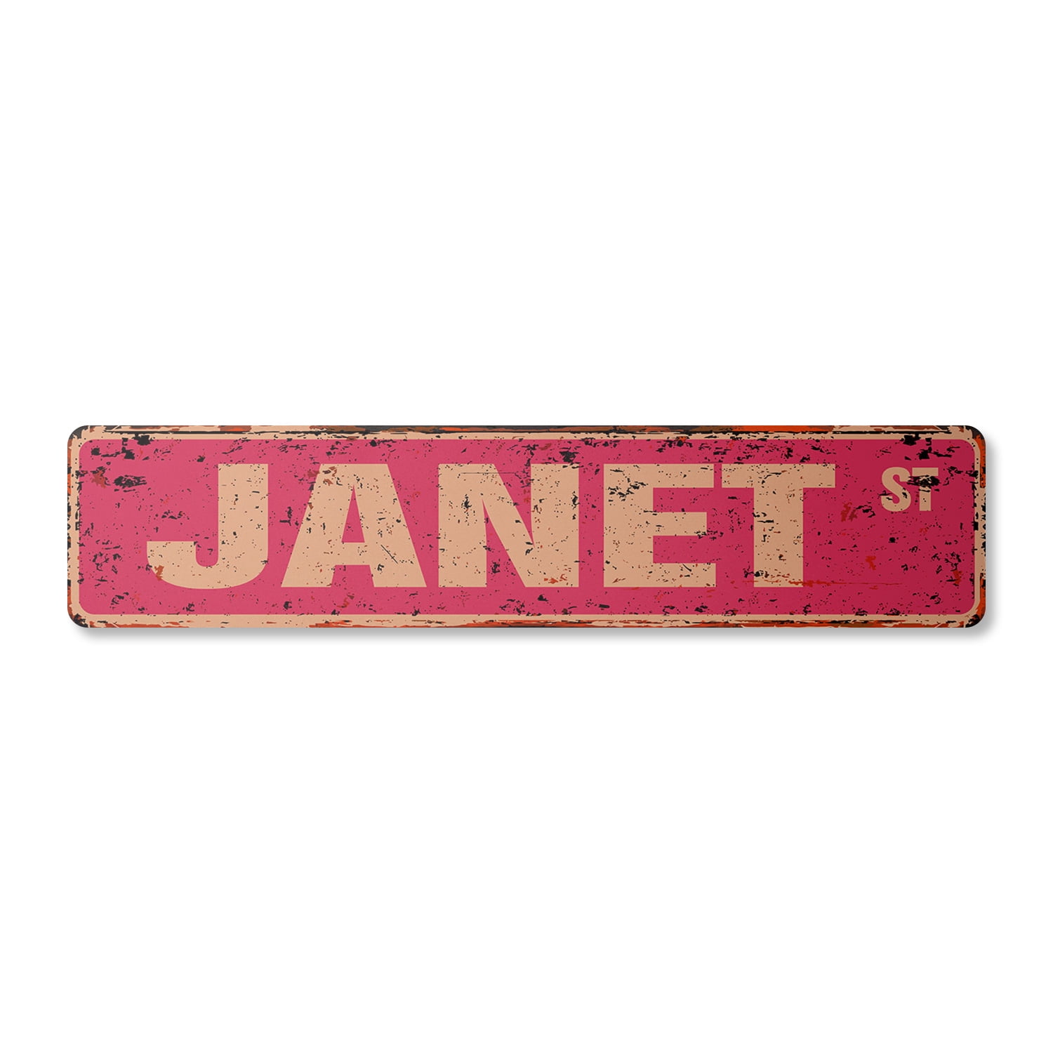 JANET Vintage Plastic Street Sign Childrens Name Room Sign | Indoor ...