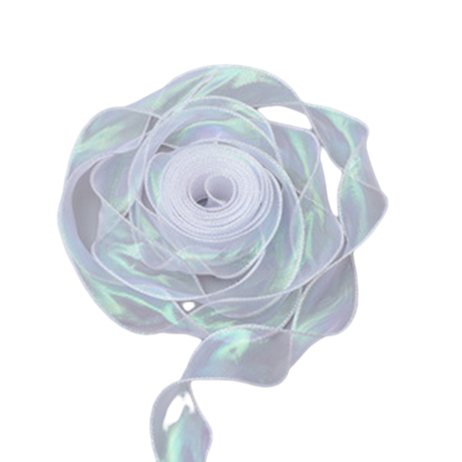 JANGSLNG 1 Roll 10 Yard Chiffon Ribbon Iridescent Valentine's Day ...