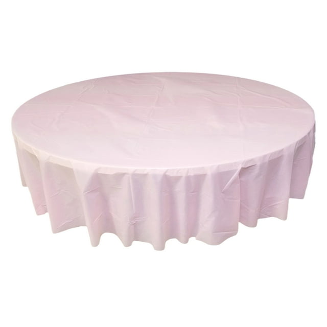 JANGSLNG 84 Inch Round Tablecloth Simple Disposable PE Waterproof ...