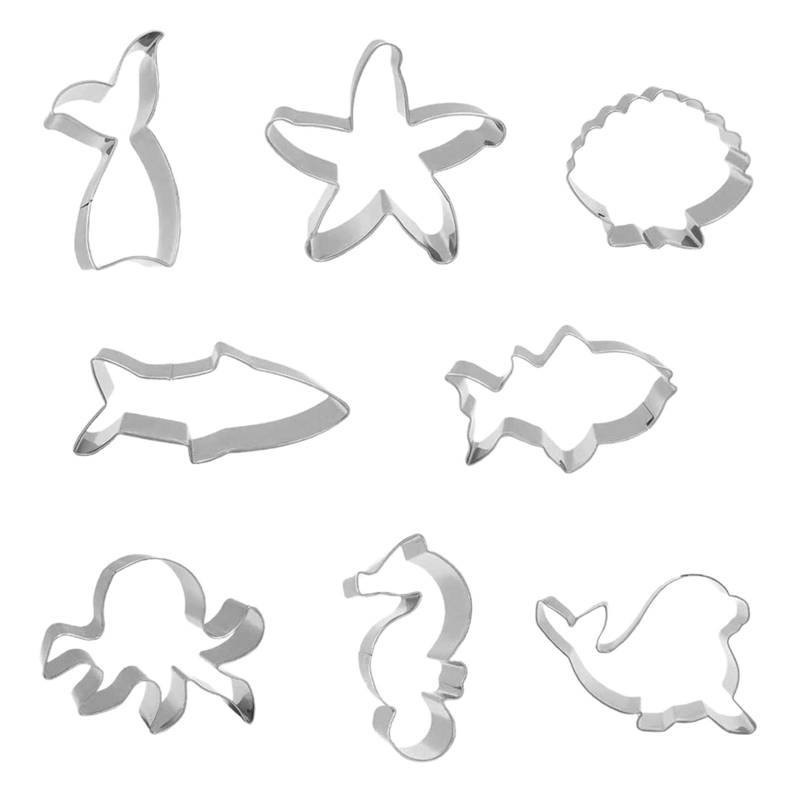 JANGSLNG 8Pcs Ocean Animal Cookie Cutters Mermaid Tail Starfish ...