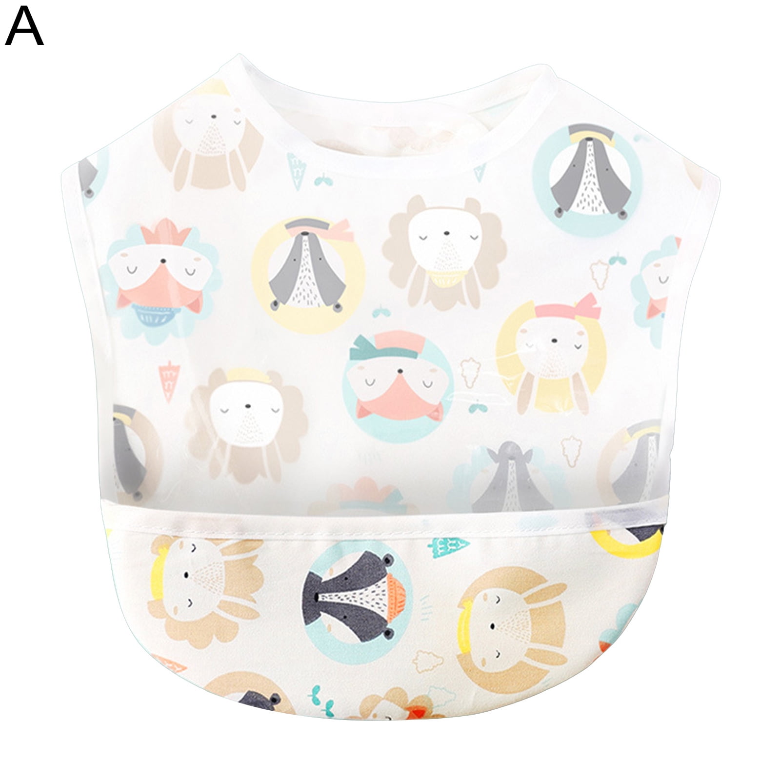 JANGSLNG Baby Adjustable Neckline Waterproof Soft Feeding Bib Food ...