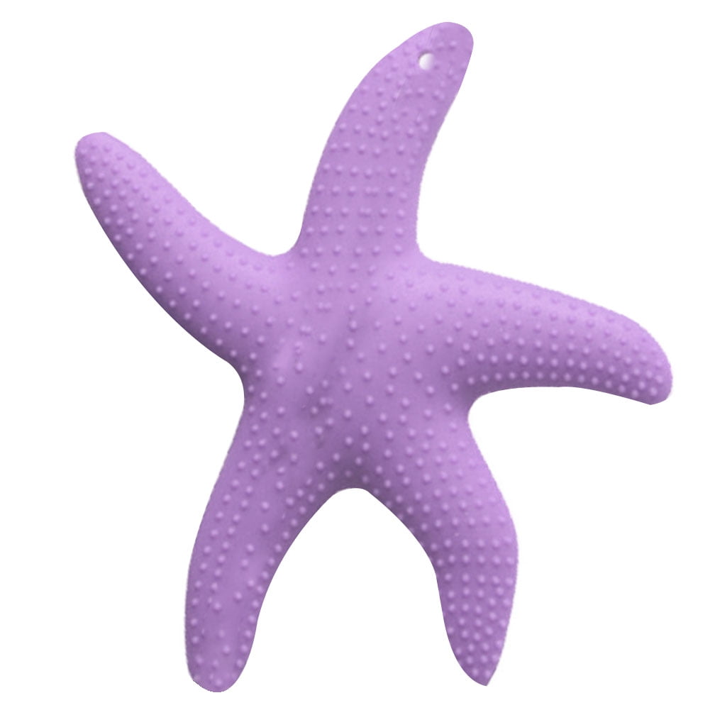 JANGSLNG Cartoon Starfish Silicone Infant Soothing Teether Baby Tooth ...