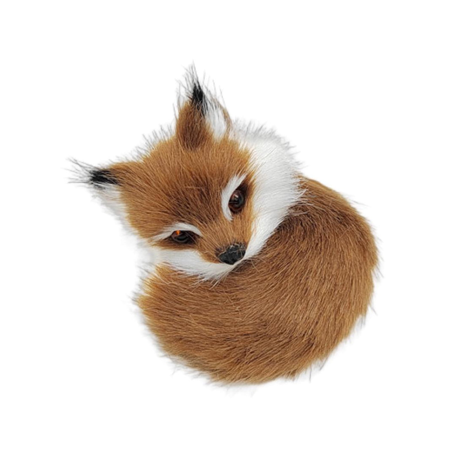 JANGSLNG Cute Simulation Fox Lovely Realistic Mini Animal Figure Plush ...