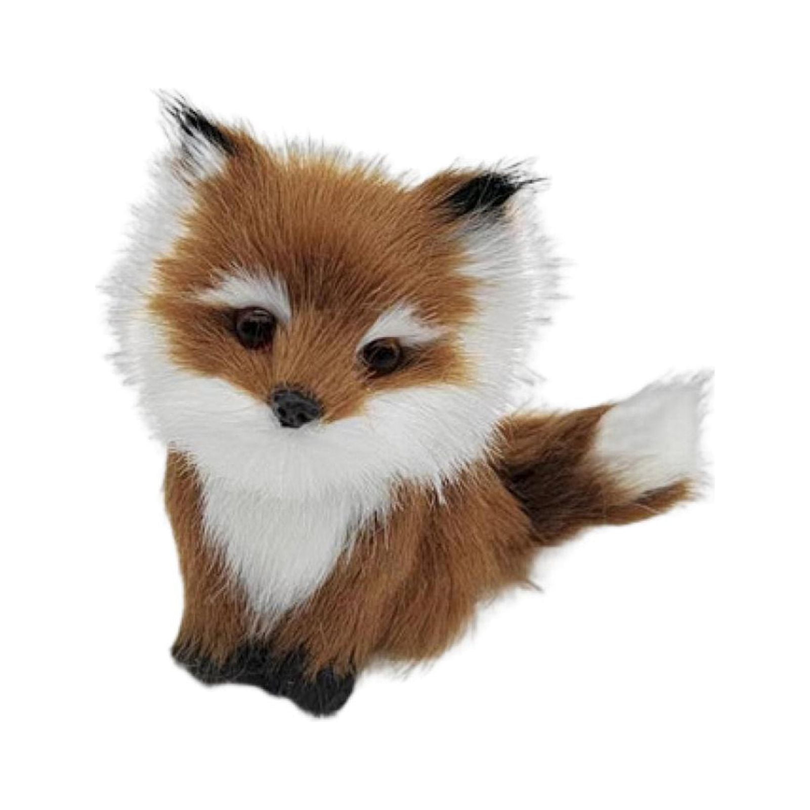 JANGSLNG Cute Simulation Fox Lovely Realistic Mini Animal Figure Plush ...