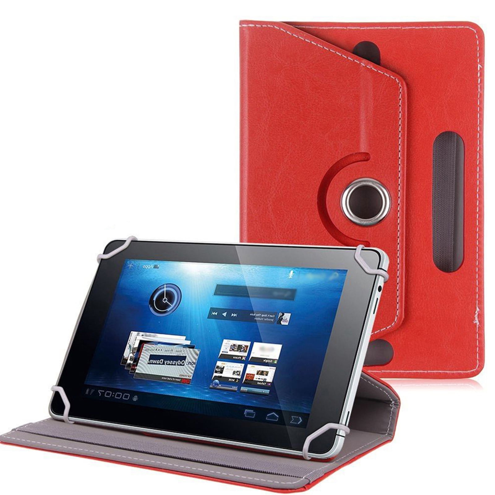 JANGSLNG Faux Leather Tablet PC Case Cover 360 Degree Rotating Stand ...