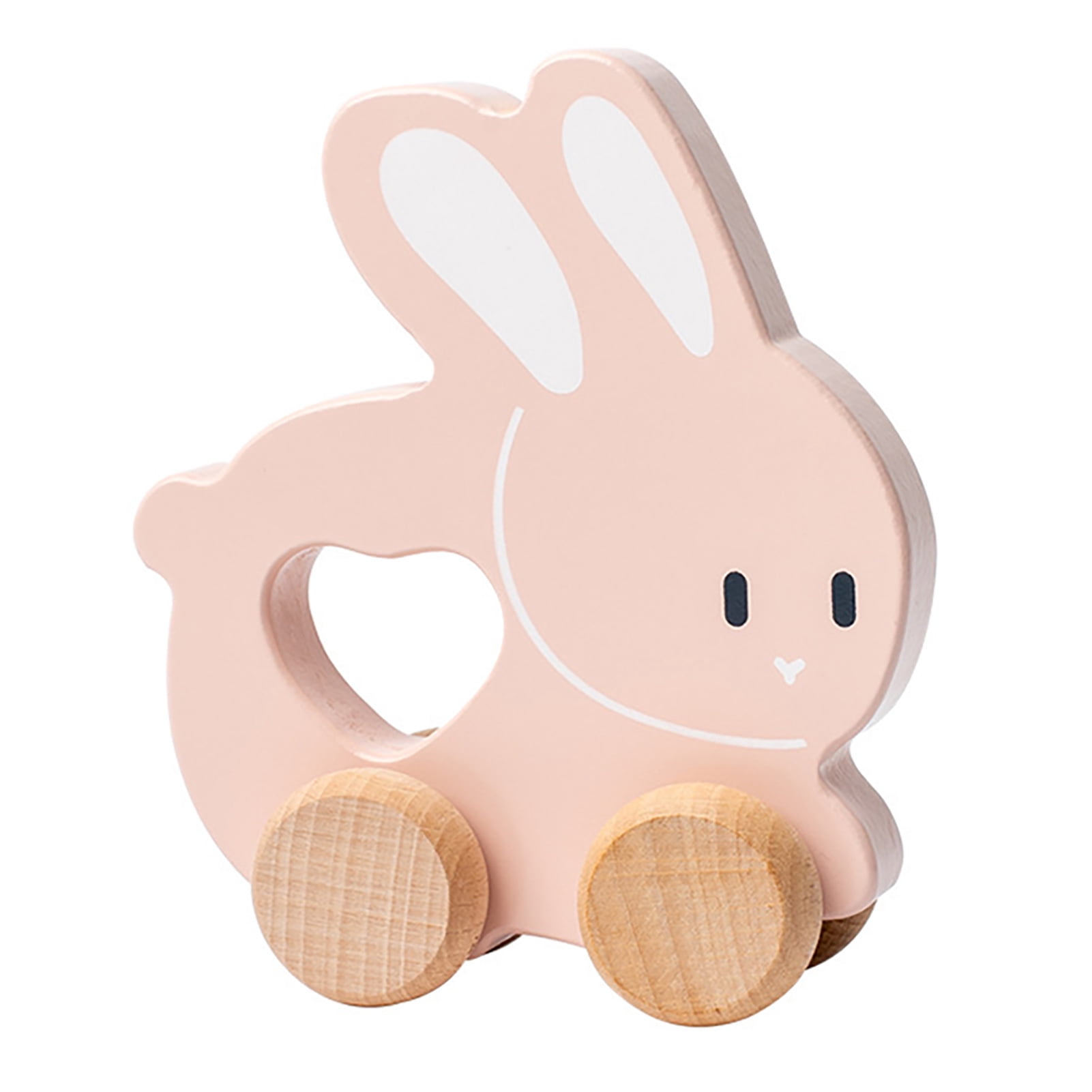 JANGSLNG Toddlers Wooden Car Toy Animal on Wheels Vehicle Toy Push and ...