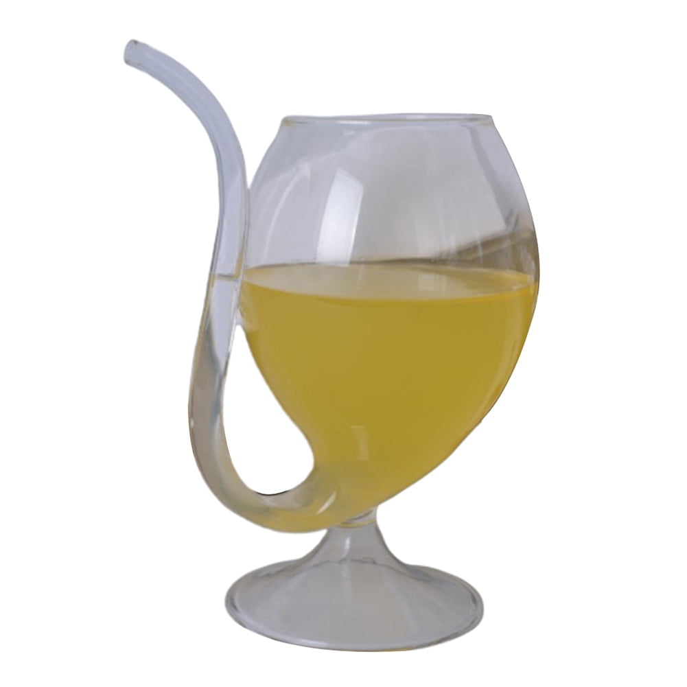 JANGSLNG Wine Whiskey Glass Heat Resistant Sucking Juice Milk Drinking ...