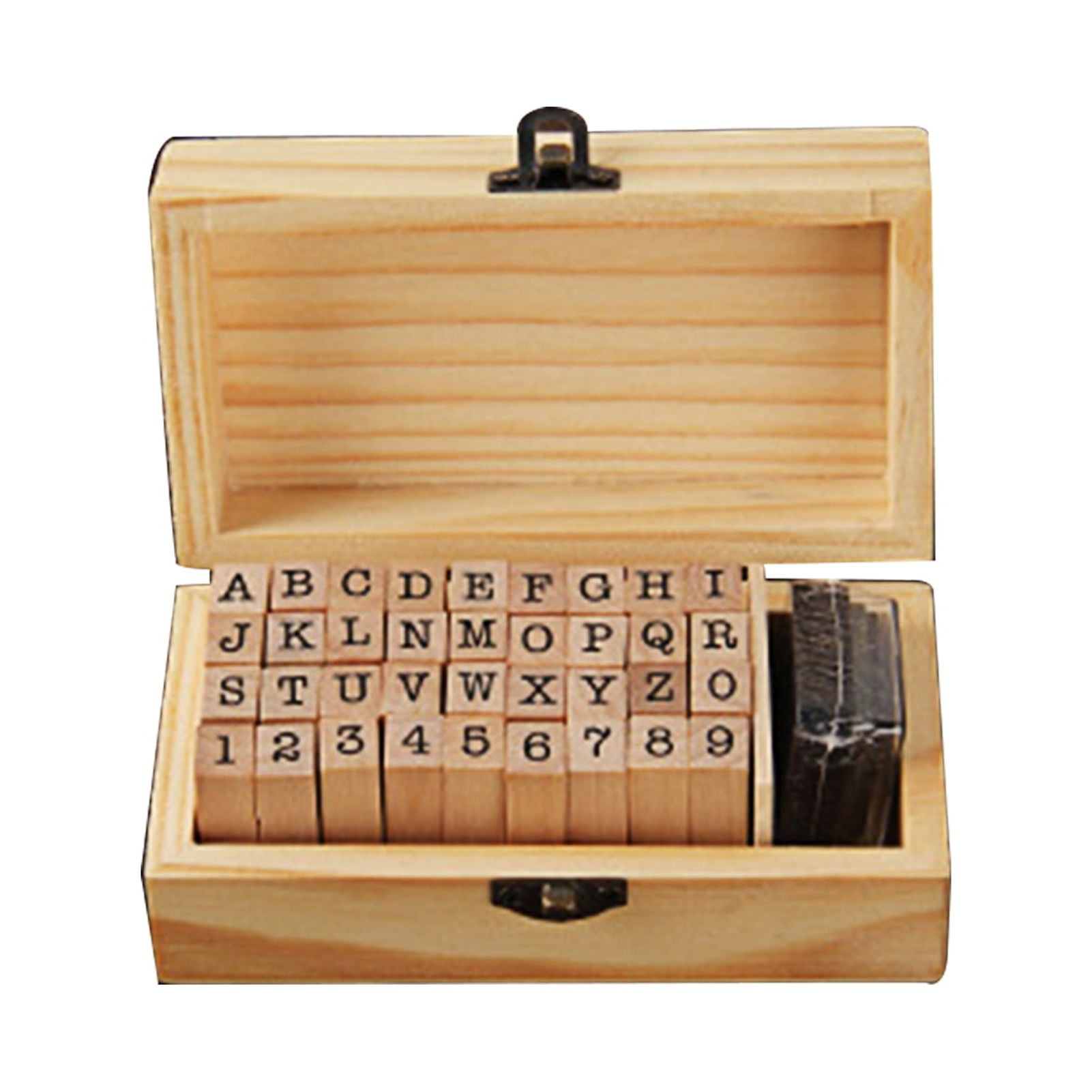JANGSLNG Wooden Alphabet Stamps Regular Script Quick Dry Wood Wooden ...