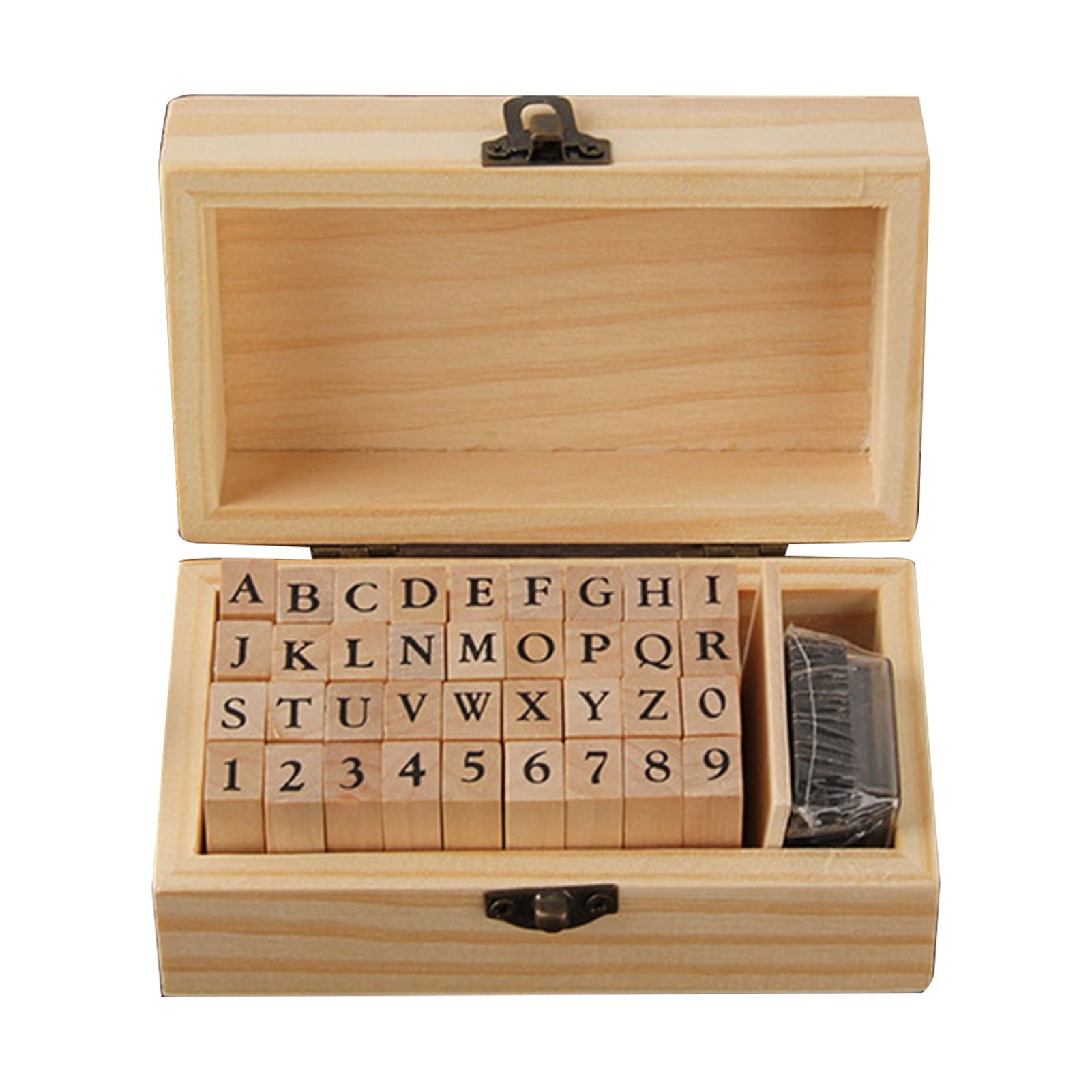 JANGSLNG Wooden Alphabet Stamps Regular Script Quick Dry Wood Wooden ...