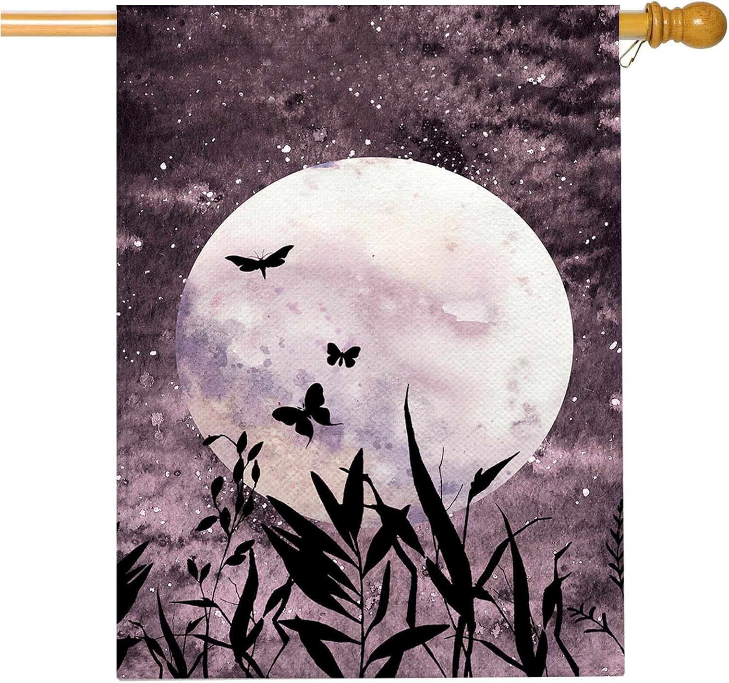 JANI Flamingo over Lake House Flag 28 x 40 Double Sided Outside Burlap ...