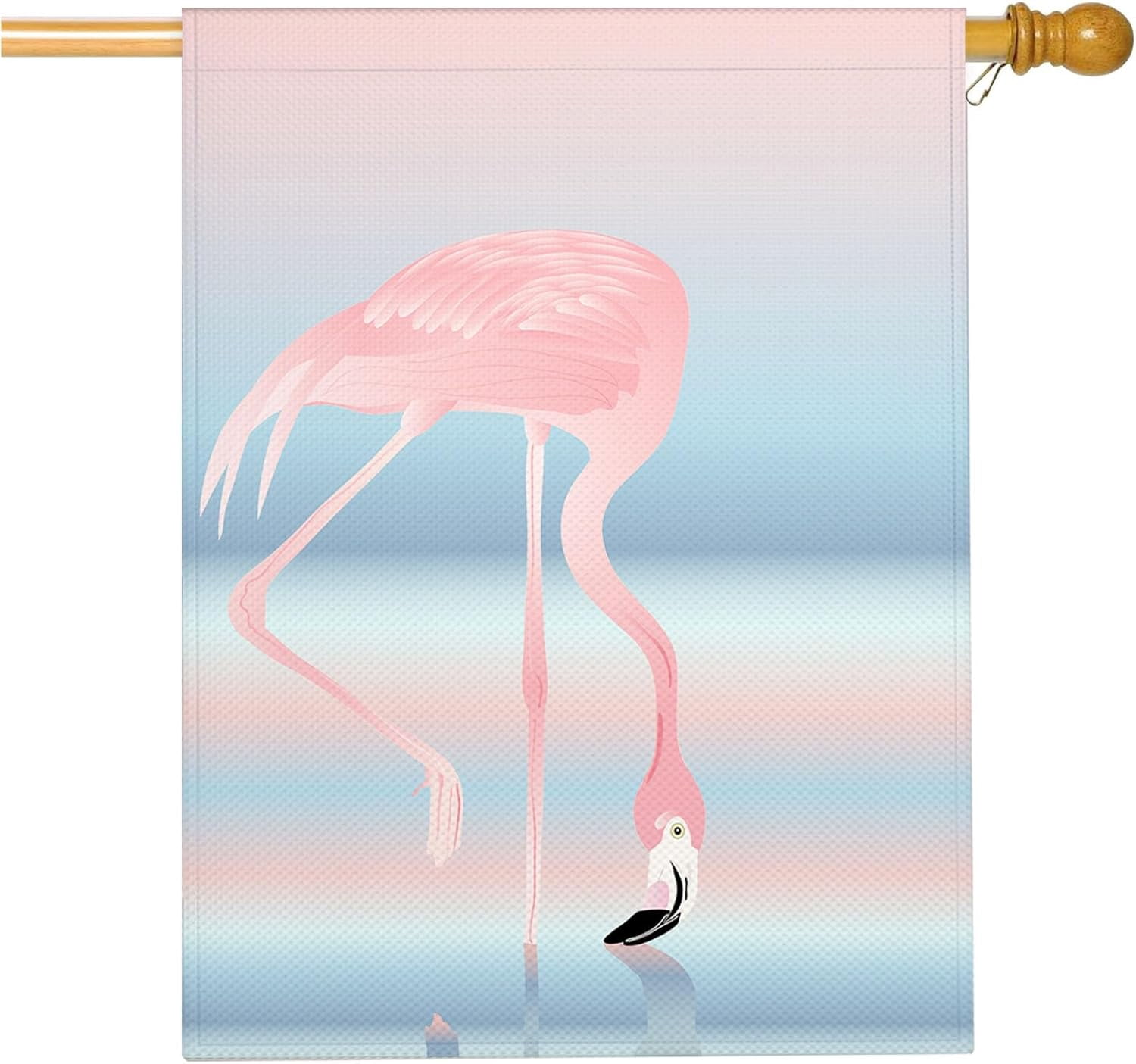 JANI Flamingo over Lake House Flag 28 x 40 Double Sided Outside Burlap ...