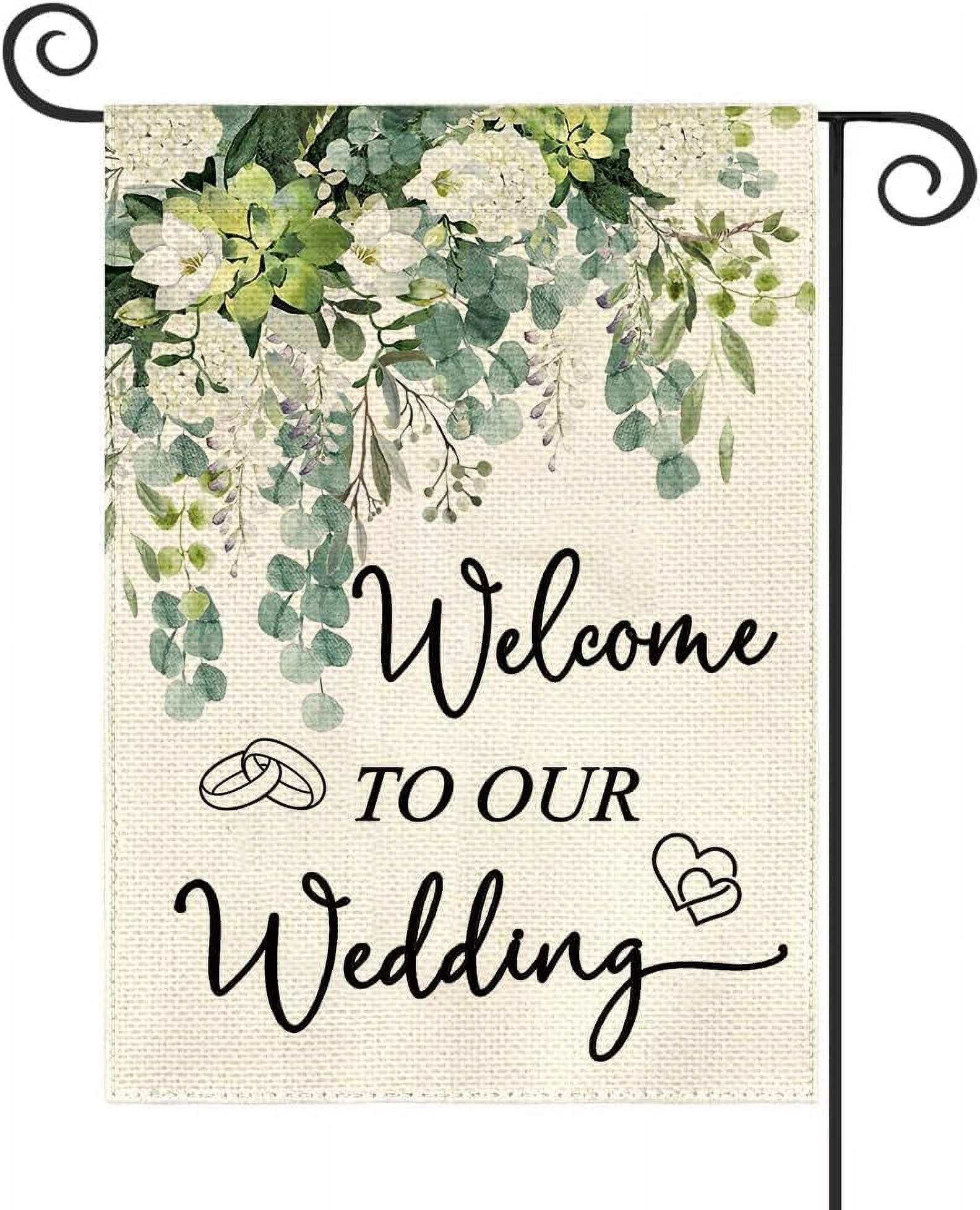 JANI Floral Wedding Garden Flag 12.5 x 18 Inch Double Sided Welcome to ...