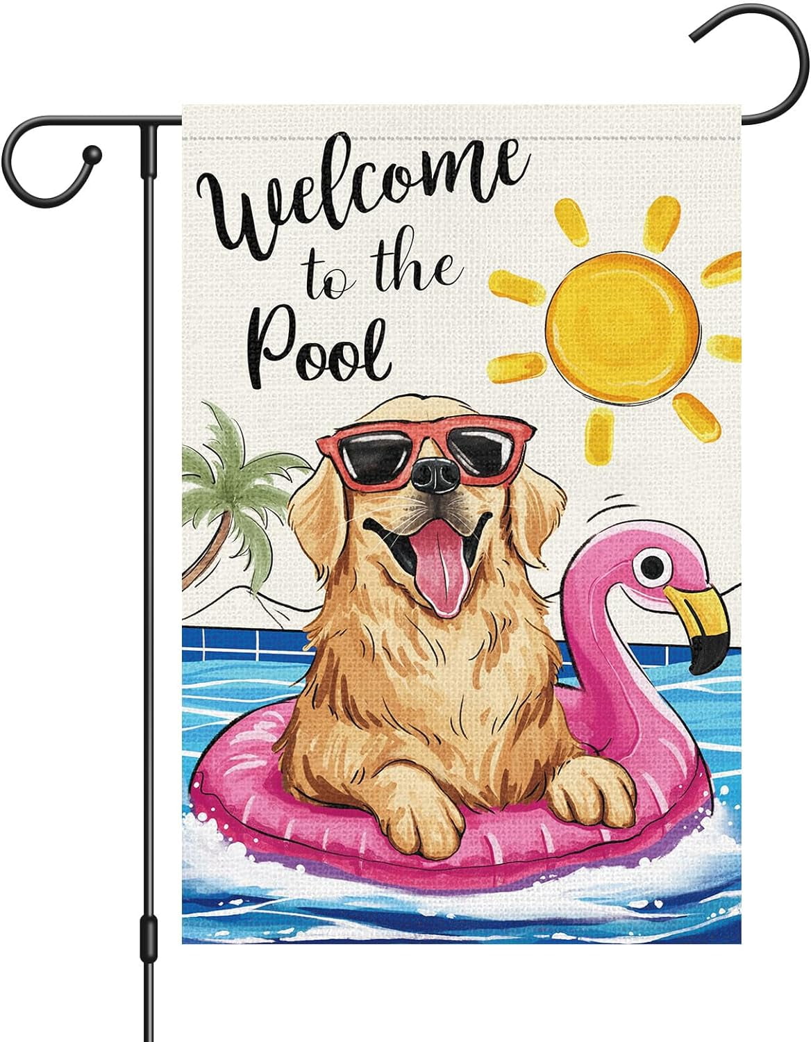 JANI Hello Summer Garden Flag Flamingo Sea Welcome 12x18 Inch Double ...