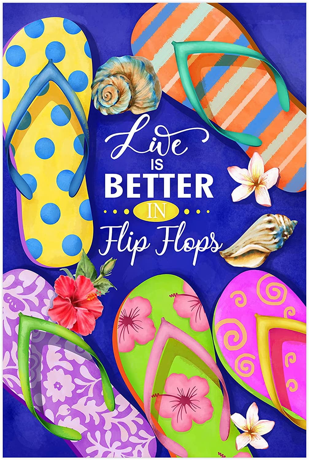 JANI Life is Better in Flip Flops Summer Yard Flag Decorative Tropical ...