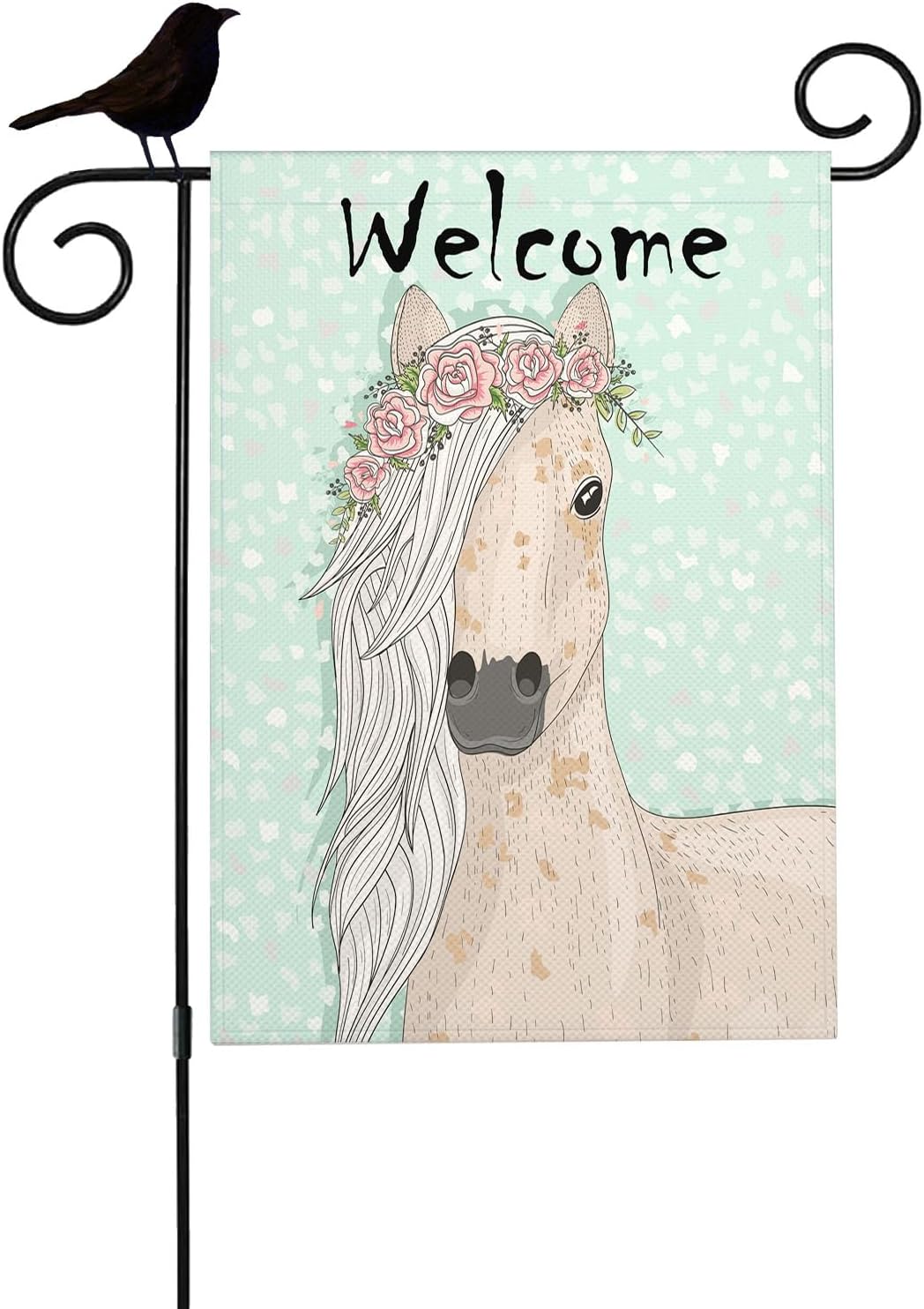 JANI Retro Floral House Flag Double Sided 28 x 40, Vintage Butterfly ...