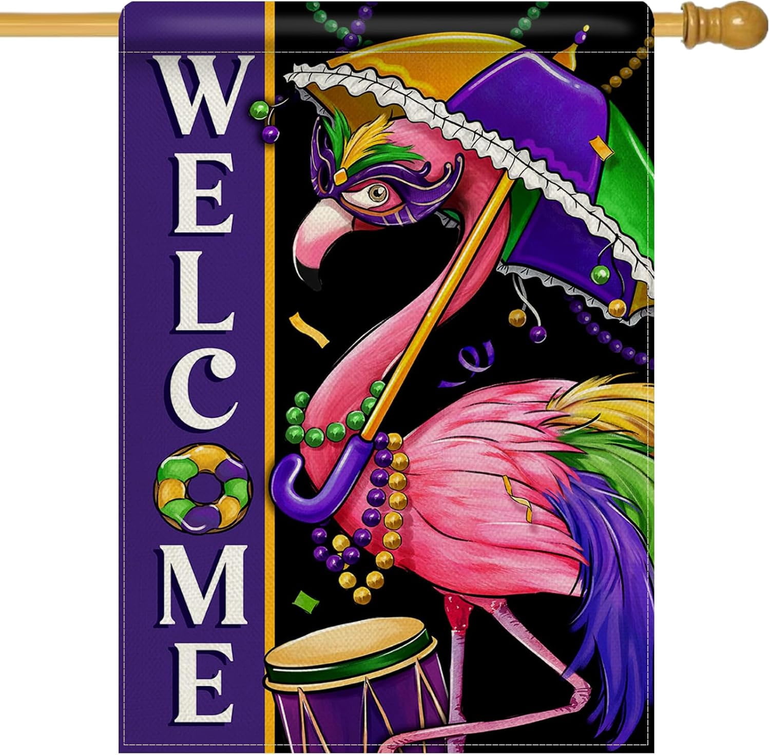 JANI Welcome Summer Flamingo 28 x 40 House Flag Double Sided, Beach ...