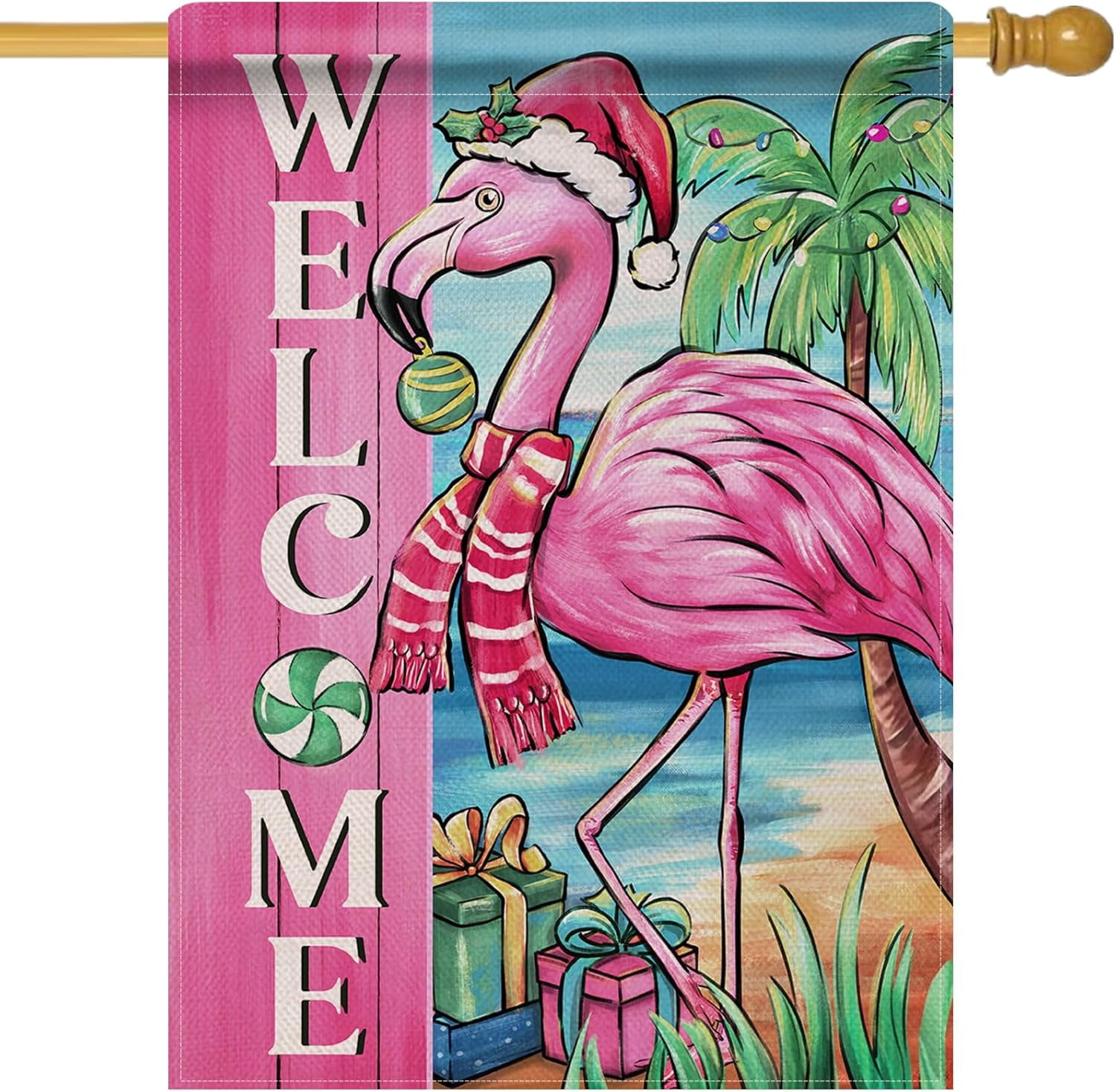 JANI Welcome Summer Flamingo 28 x 40 House Flag Double Sided, Beach ...
