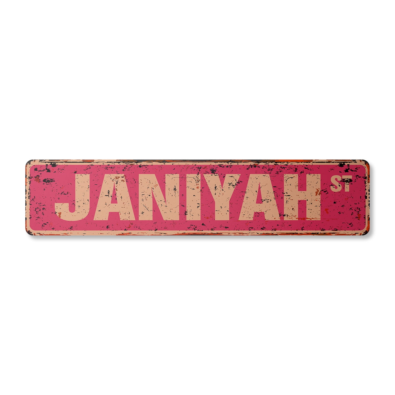 JANIYAH Vintage Plastic Street Sign Childrens Name Room Sign | Indoor ...