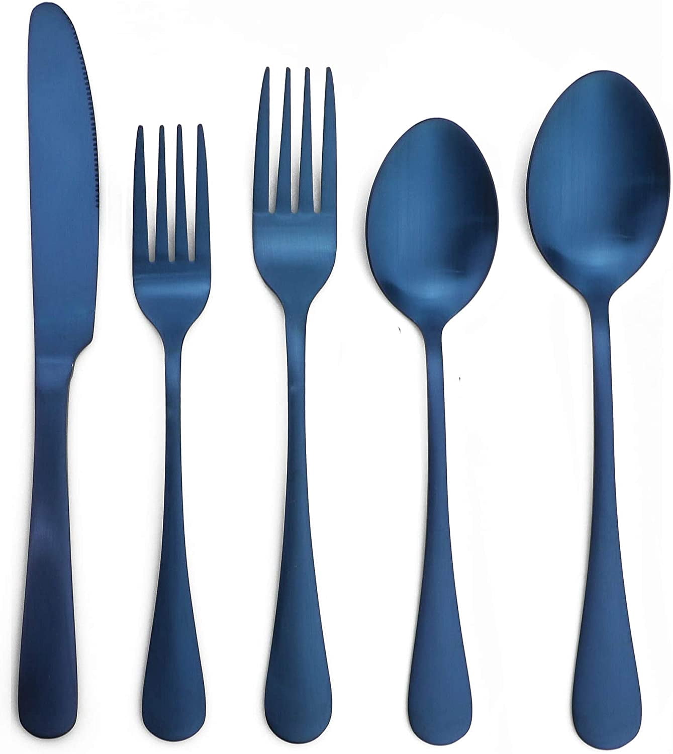 JANKNG 20-Piece Stainless Steel Flatware Set, Matte Finish Gold ...