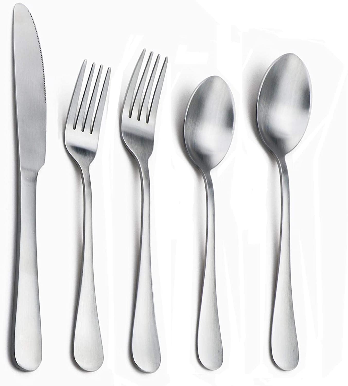 JANKNG 20-Piece Stainless Steel Flatware Set, Matte Finish Gold ...