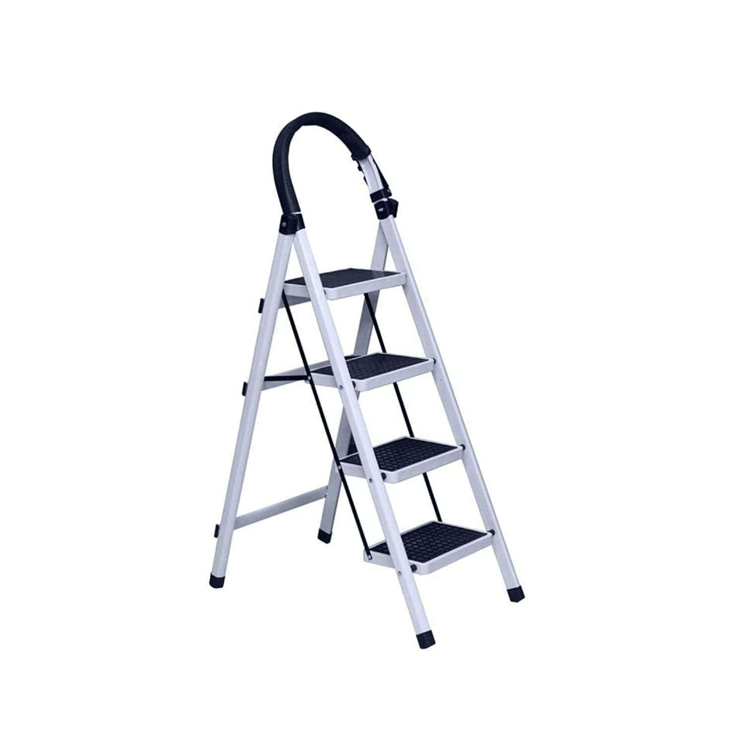 JANNAH 4Steps Multipurpose Foldable Ladder Aluminum Stairs with Nonslip ...