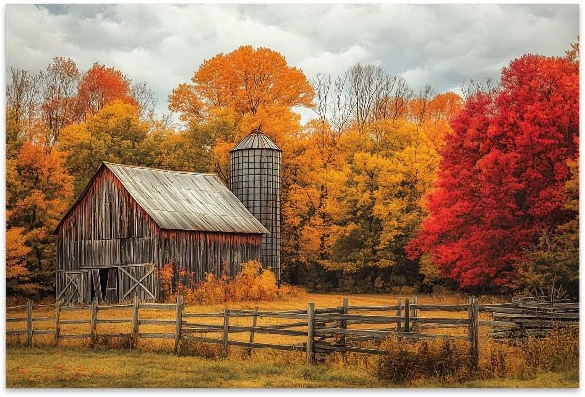 JANS.NO1 American Flag Deer Canvas Wall Art, Animal Head Rustic Wall ...