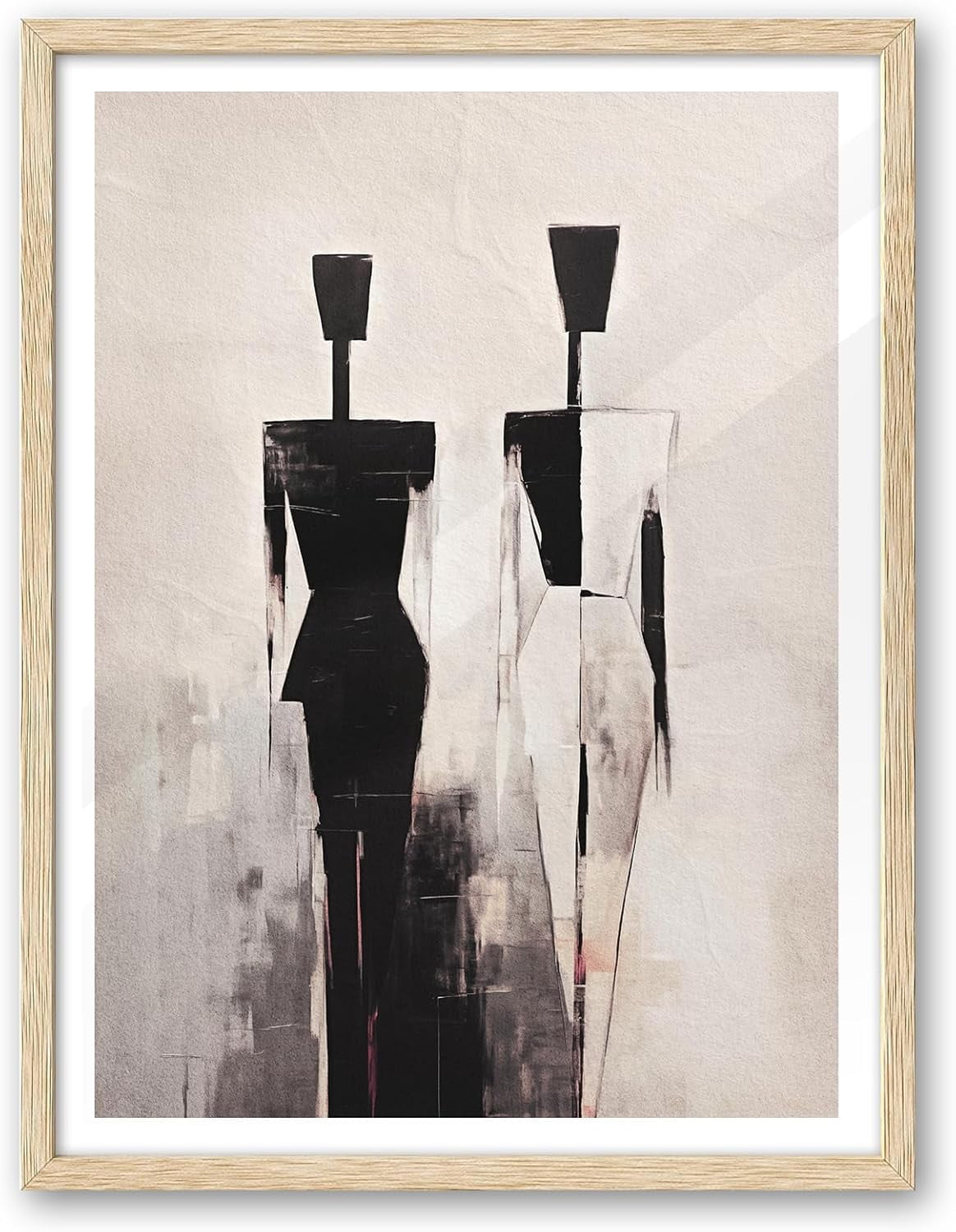 JANS.NO1 Black and Orange Modern Abstract Framed Wall Art, 16x20 in OAK ...