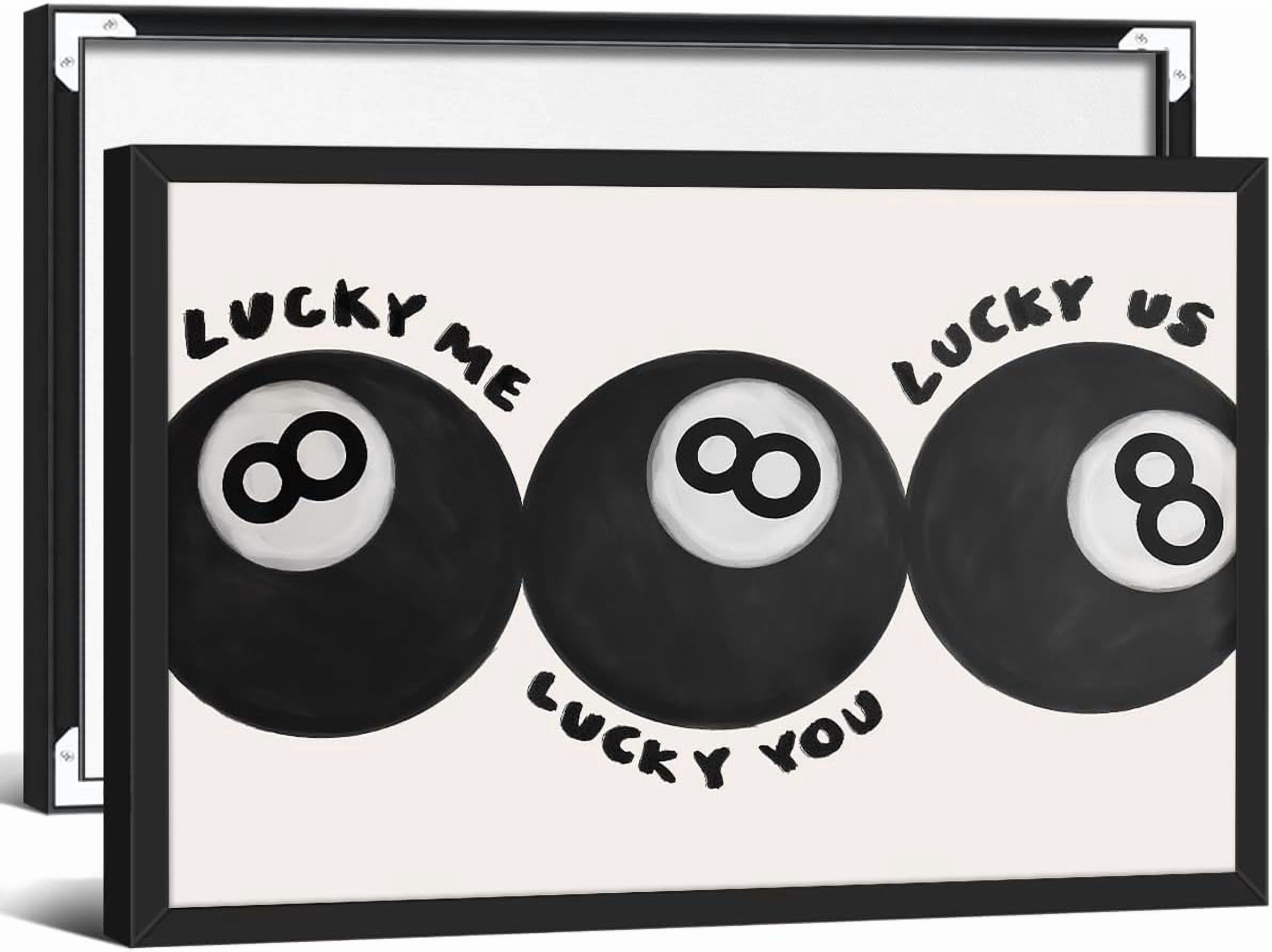 JANS.NO1 Black and White Lucky Me 8 Ball Wall Art Funky Cool y2k Poster ...