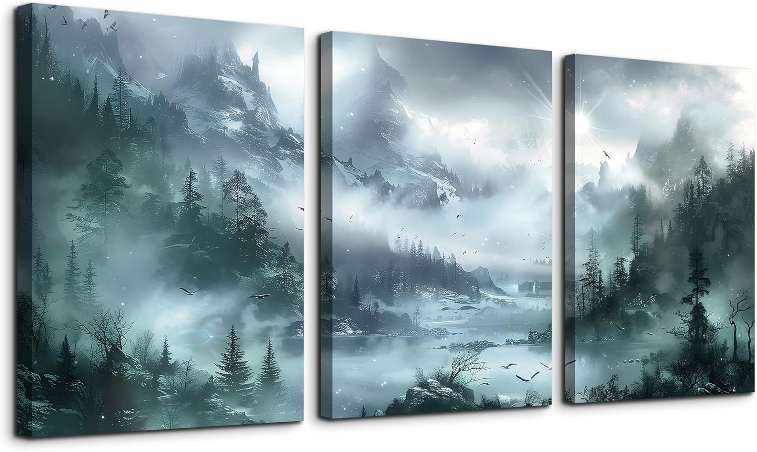 JANS.NO1 Black And White Wall Paintings Wall Art For Living Room Canvas ...