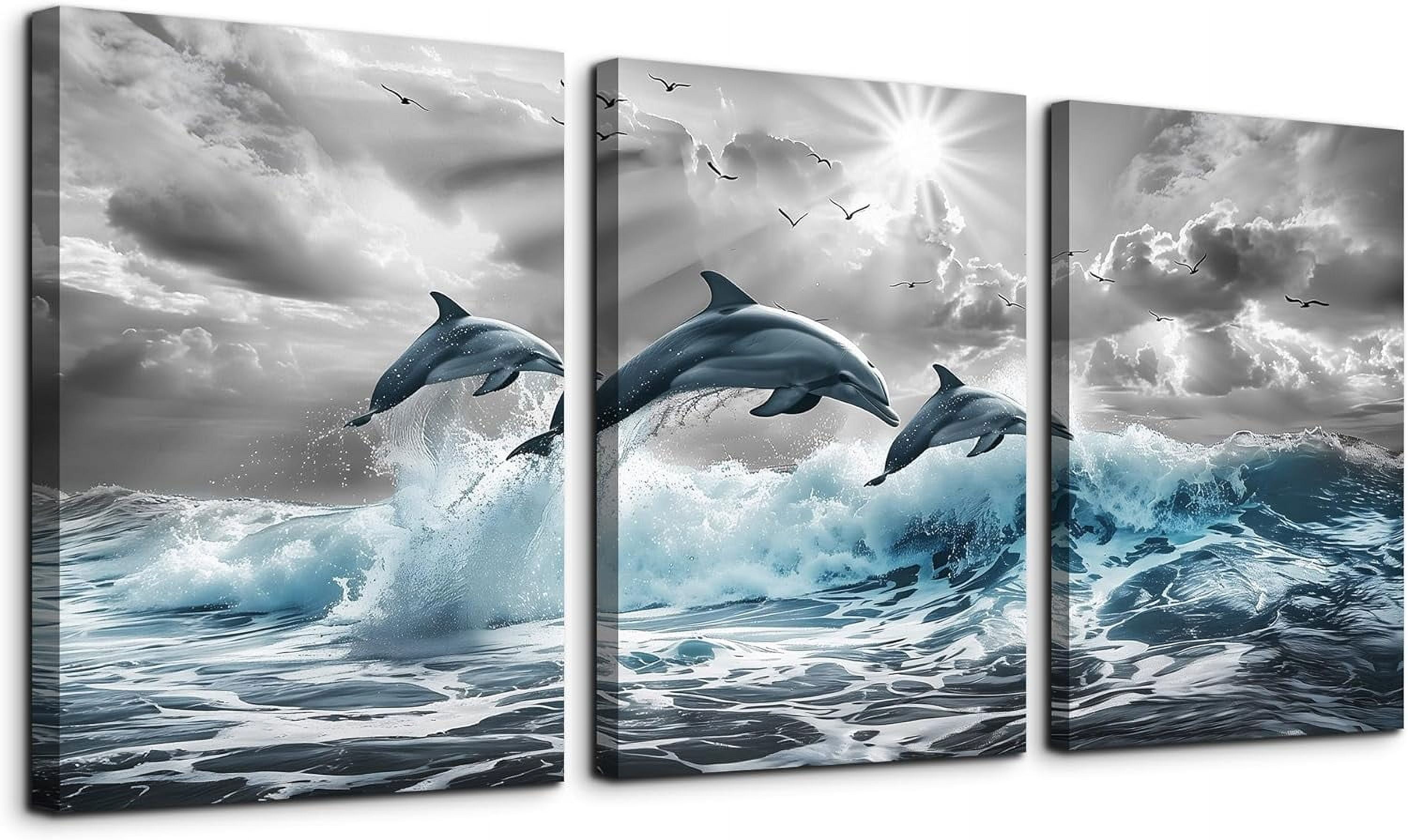 JANS.NO1 Black And White Wall Paintings Wall Art For Living Room Canvas ...