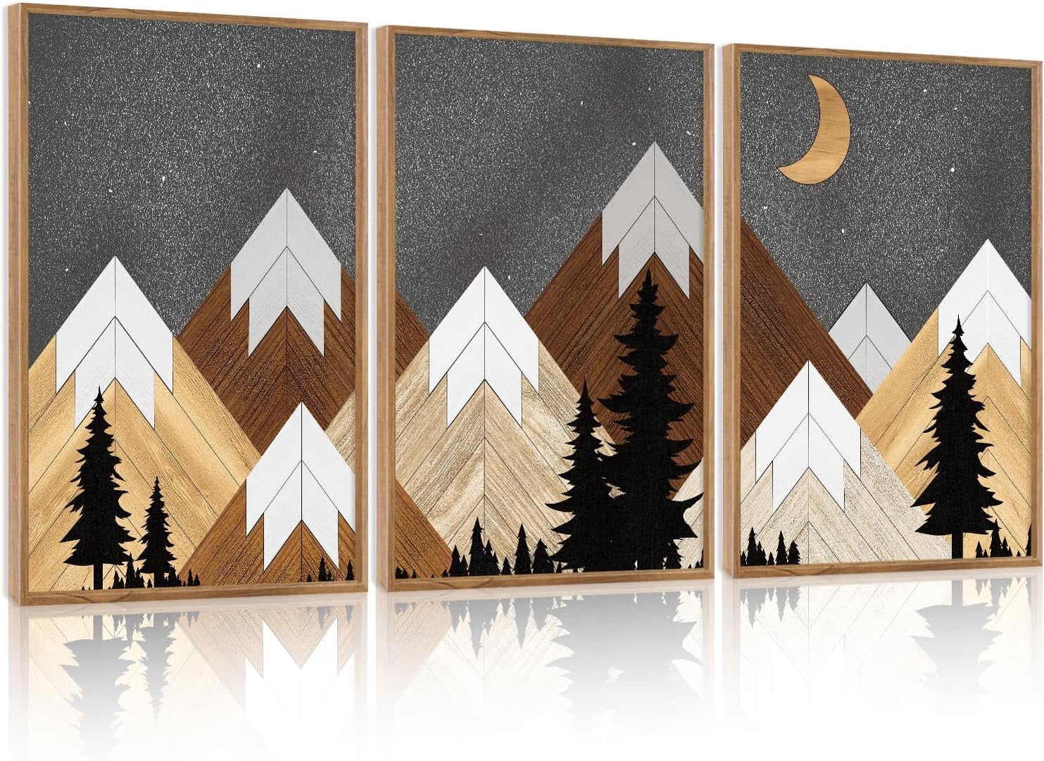 JANS.NO1 Boho Geometric poster Wall Art Set Of 3, Modern Minimalist ...